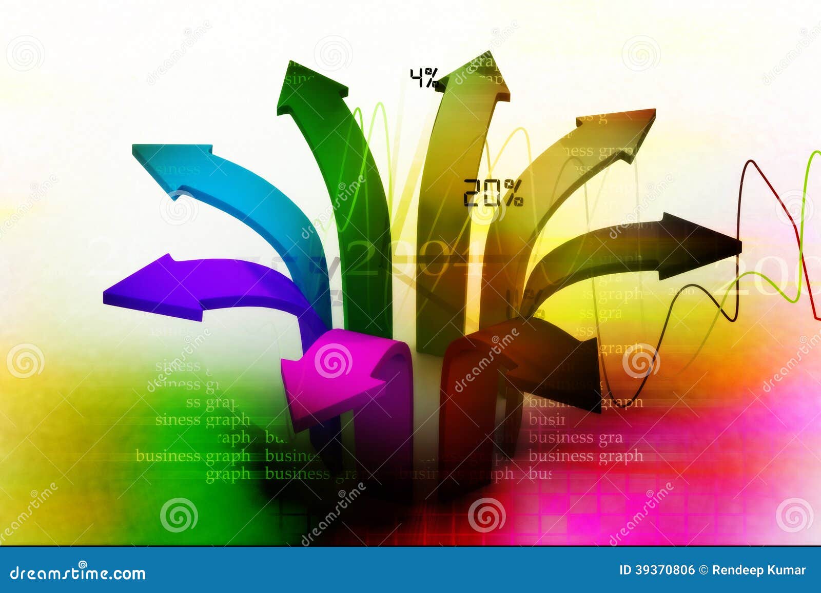 Multi colored arrow stock illustration. Illustration of green - 39370806