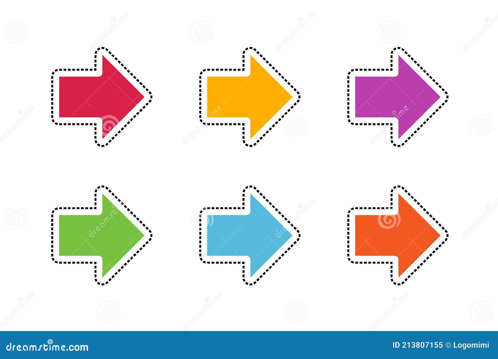 Multi Colored Arrows Set Colorful Arrow Collection Stock Vector
