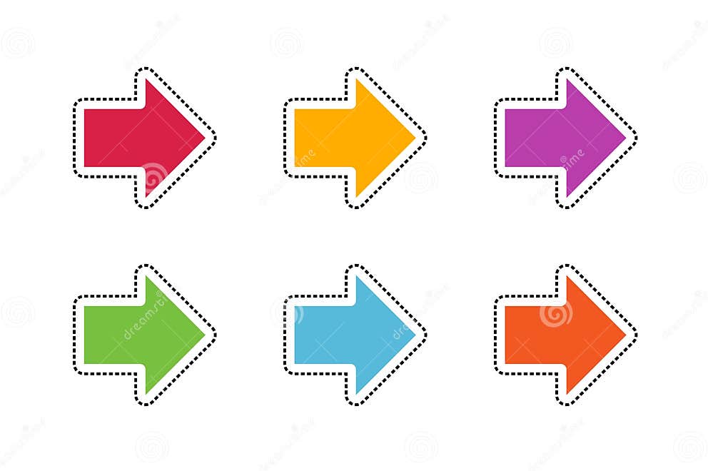 Multi Colored Arrows Set, Colorful Arrow Collection Stock Vector ...