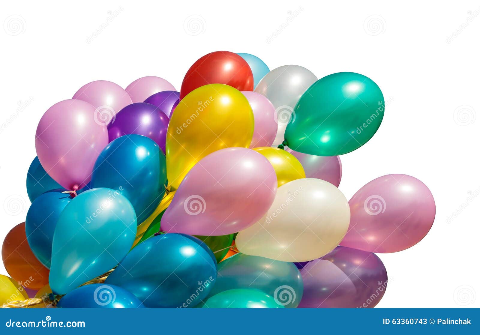 Multi-colored Balloons Isolated on White Stock Image - Image of ...