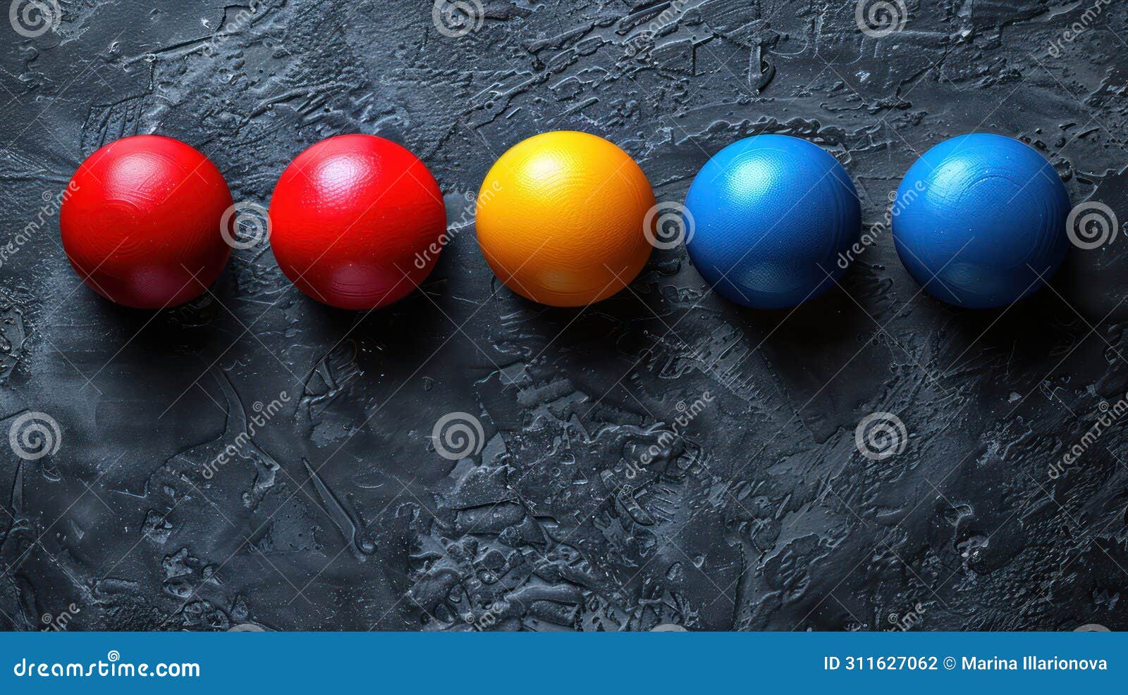 Multi-colored Balls on Gray Textured Background, Paint Samples for ...