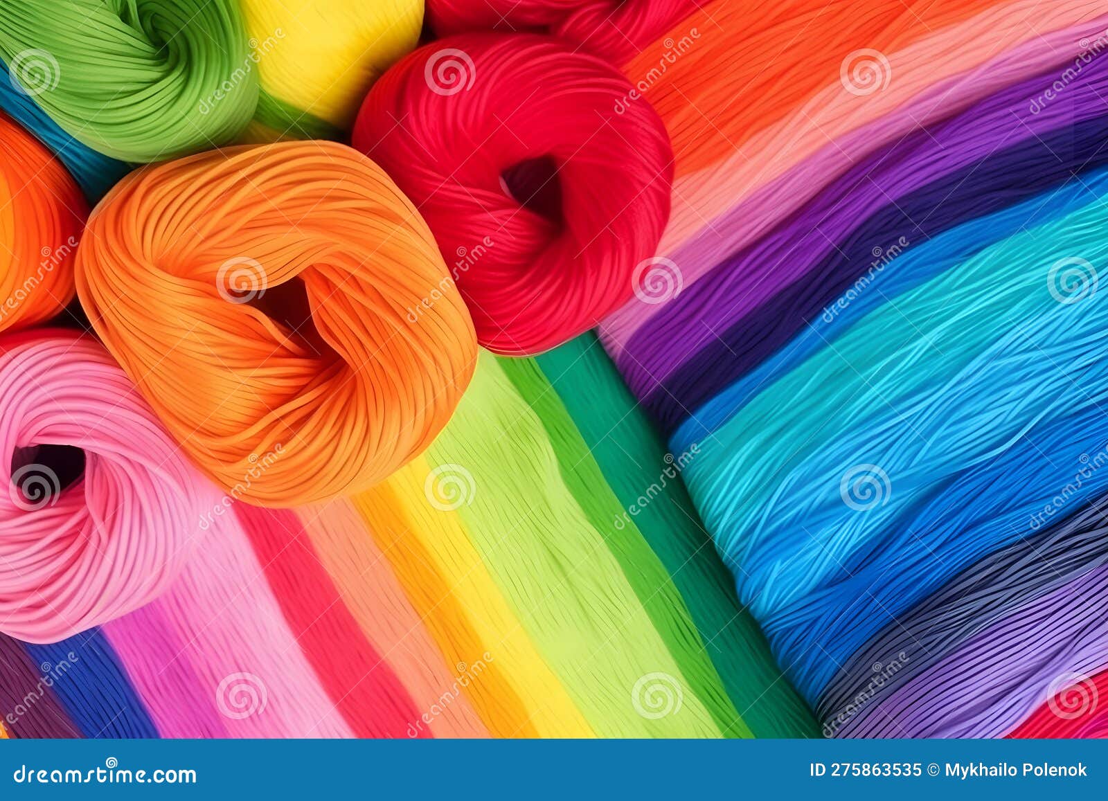 Multi-colored Balls of Thread for Knitting. Neural Network AI Generated ...