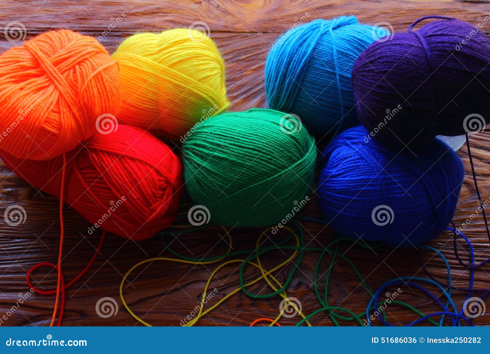 Multi-colored Balls of Yarn for Knitting Stock Photo - Image of color ...