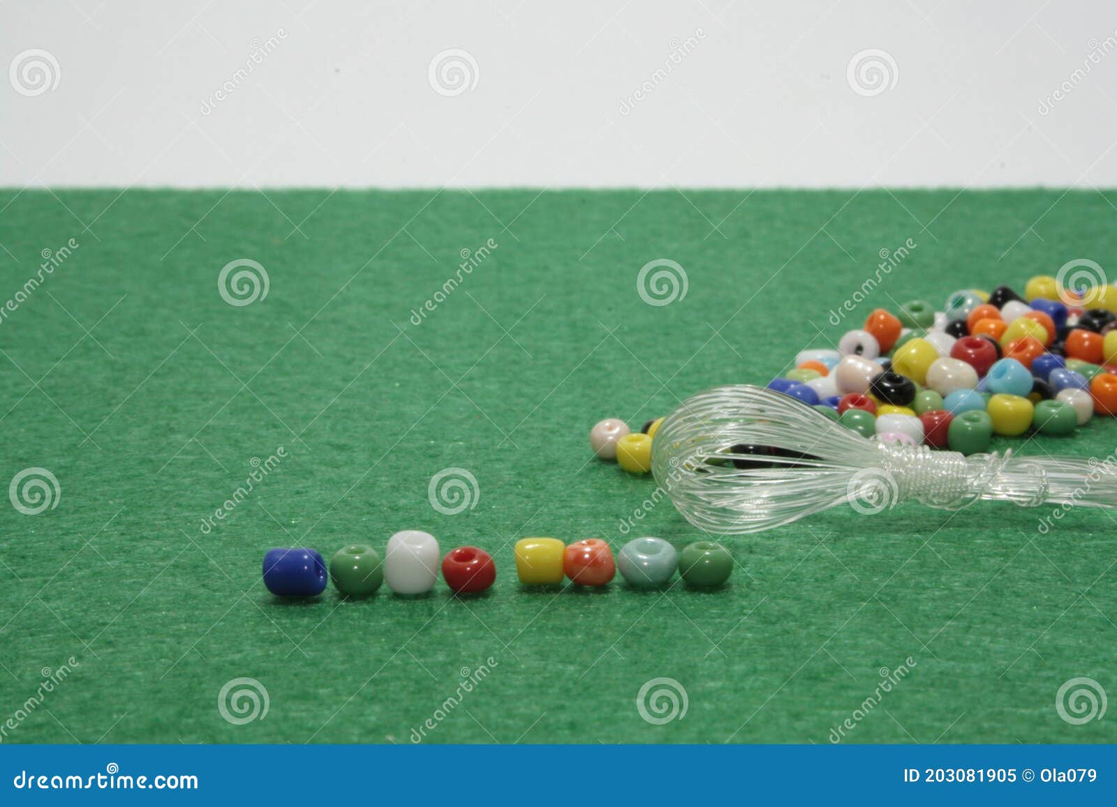 Multi Colored Beads Spread on White Background Stock Image - Image of ...