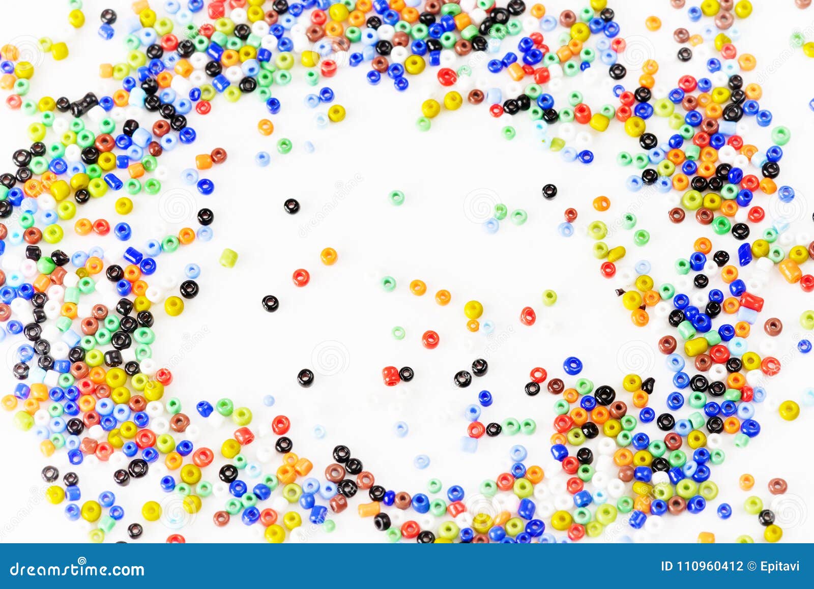 Multi-colored Beads on White Stock Photo - Image of abstract, craft ...