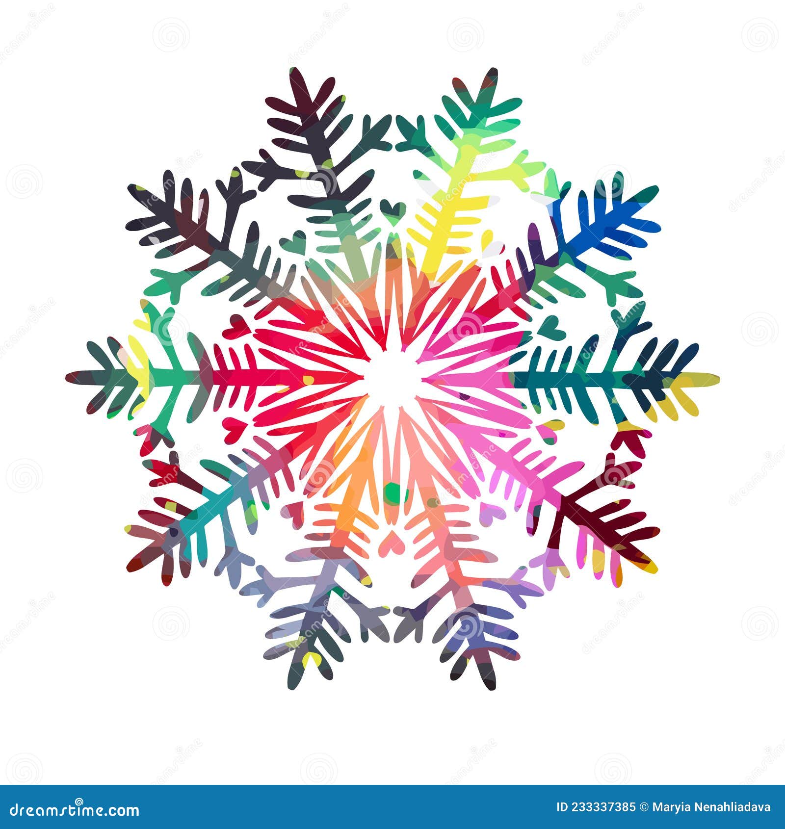 Multi-colored Beautiful Snowflake Object. Vector Illustration Stock ...