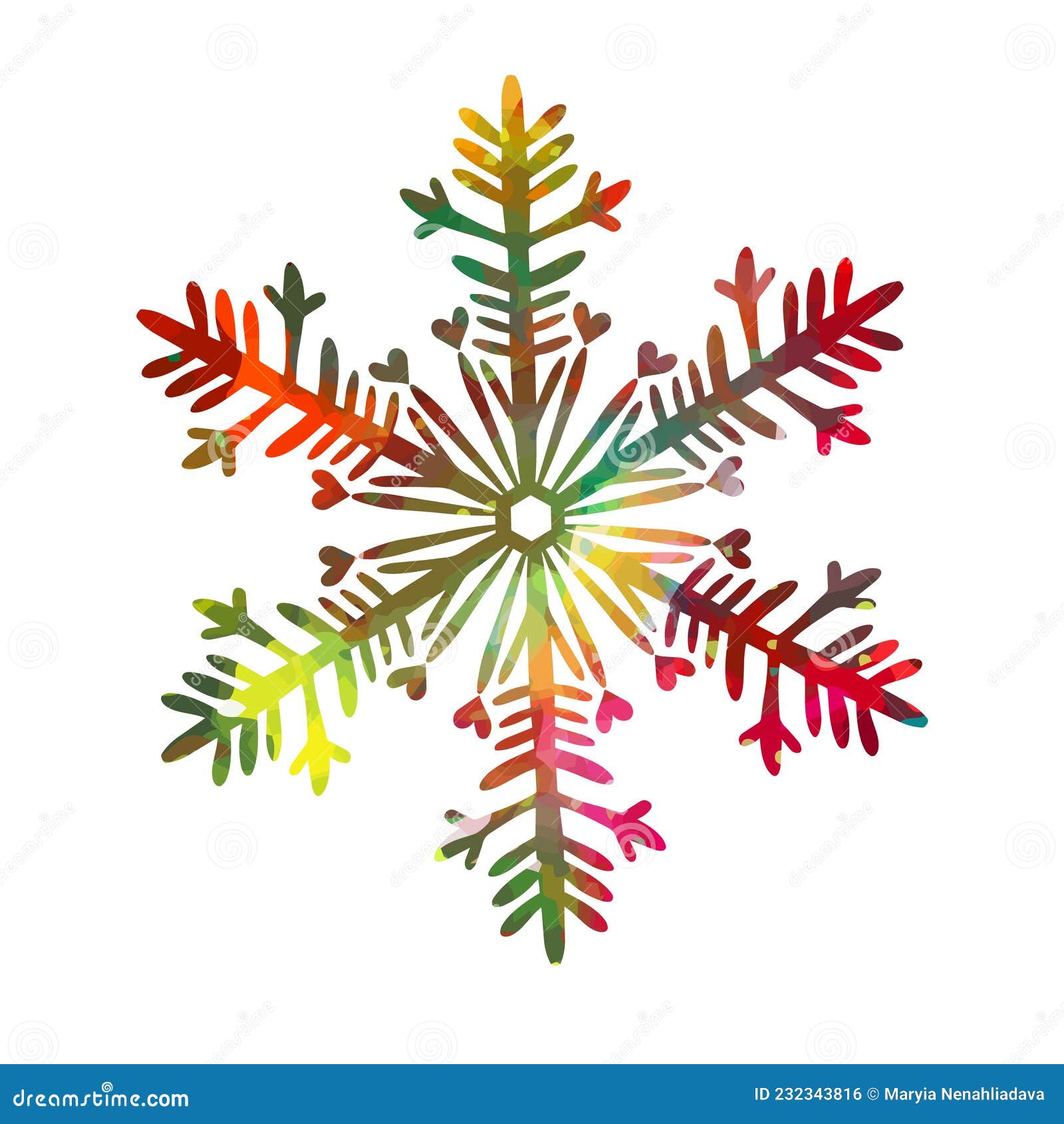 Multi-colored Beautiful Snowflake Object. Vector Illustration Stock ...