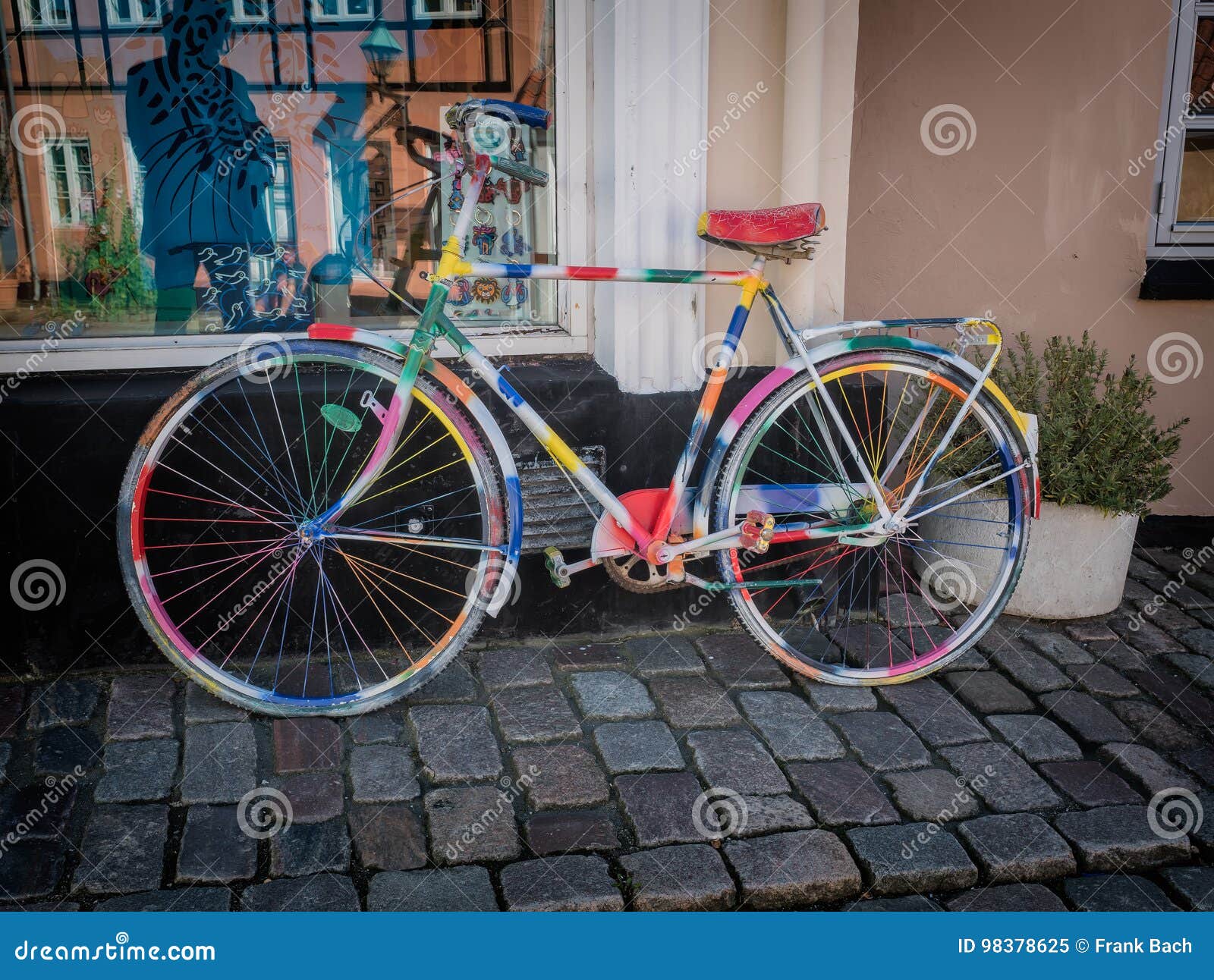 Multi Colored Bike on a Paved Road Stock Image - Image of romantic ...