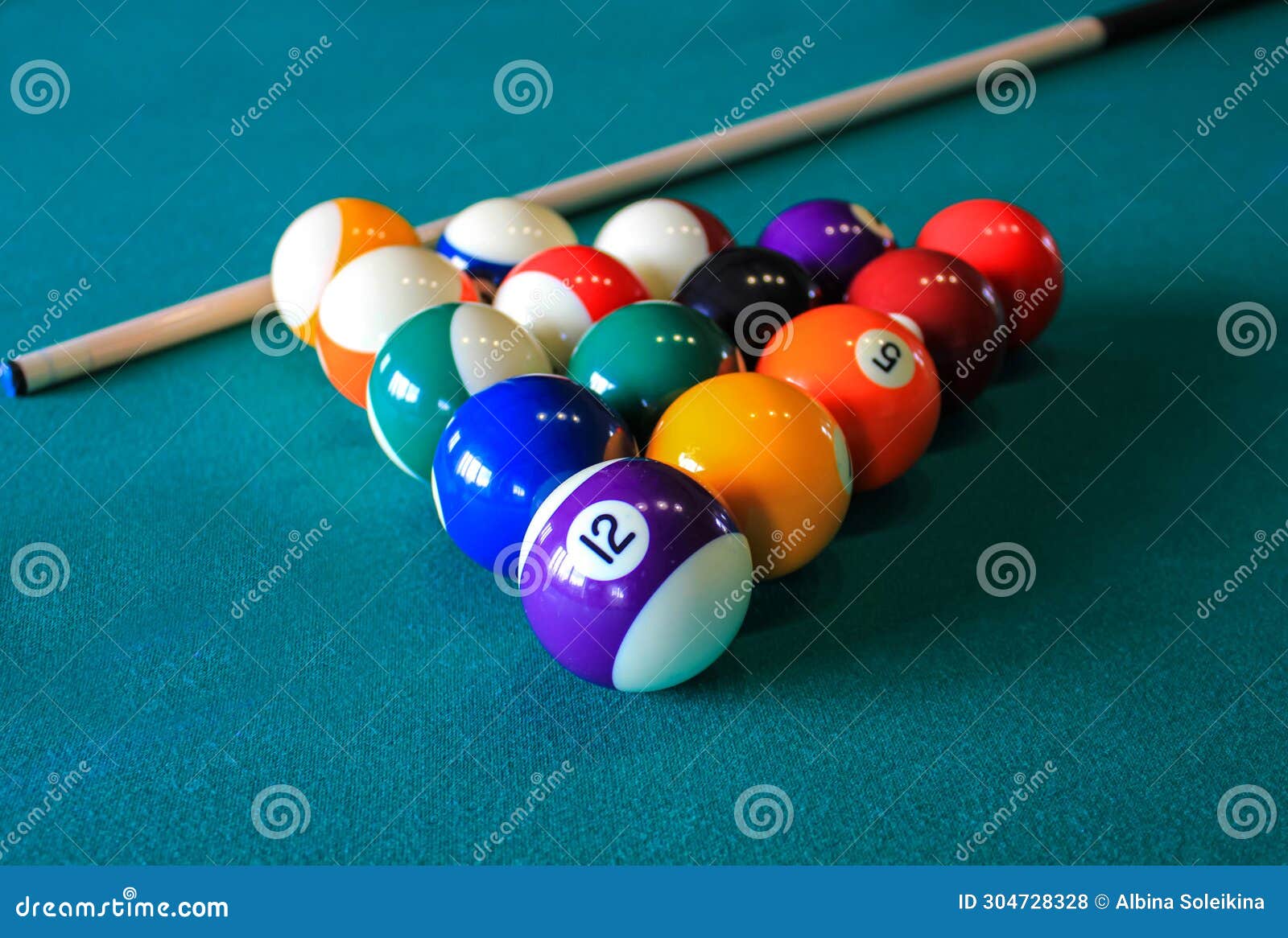 Multi Colored Billiard Balls in the Form of a Triangle with Numbers and ...