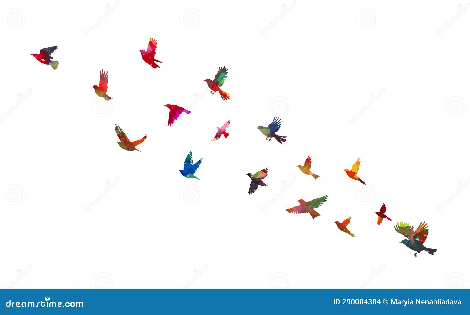 A Flock of Colored Birds. Vector Illustration Stock Vector ...