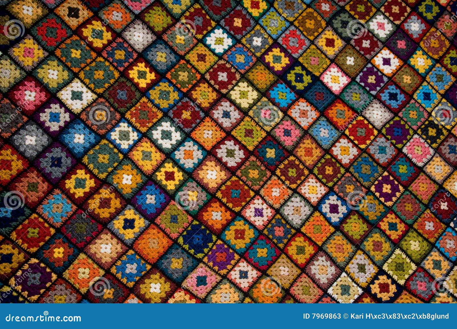 Multi colored blanket stock image. Image of handsewn, purple - 7969863