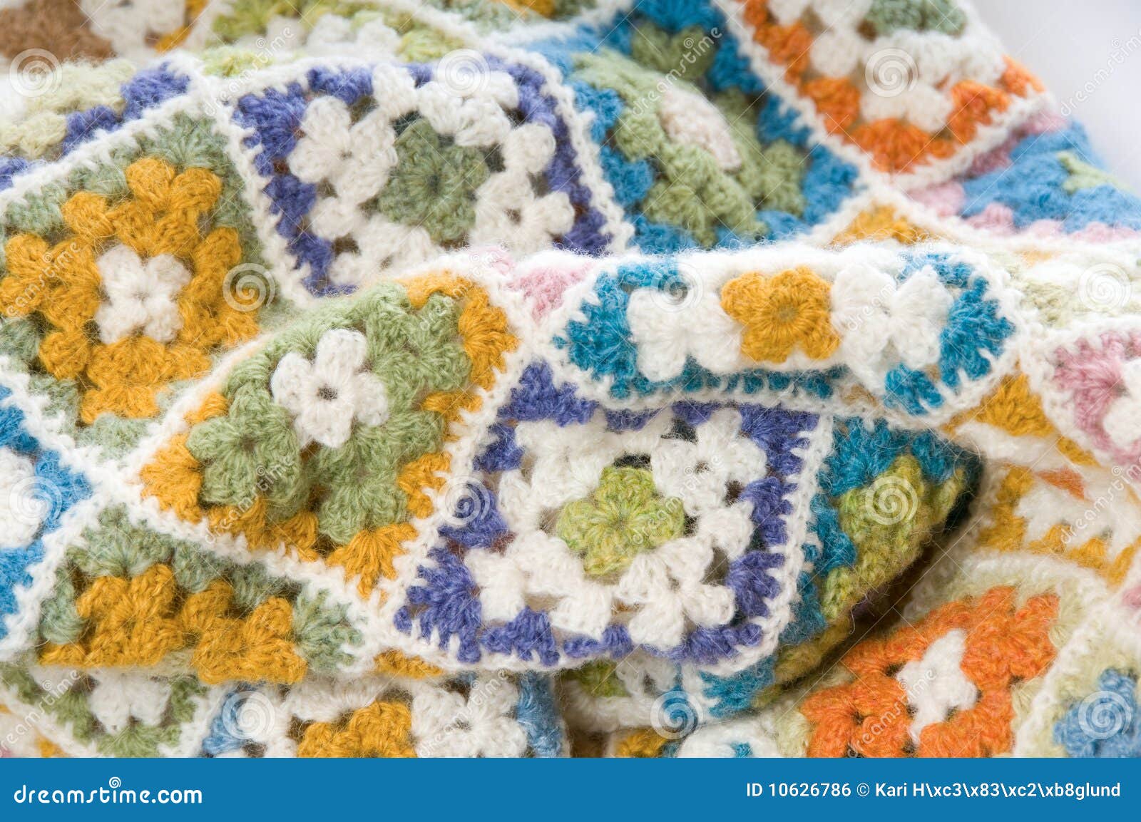 Multi Colored Blanket in Wool Stock Photo - Image of pattern, square ...
