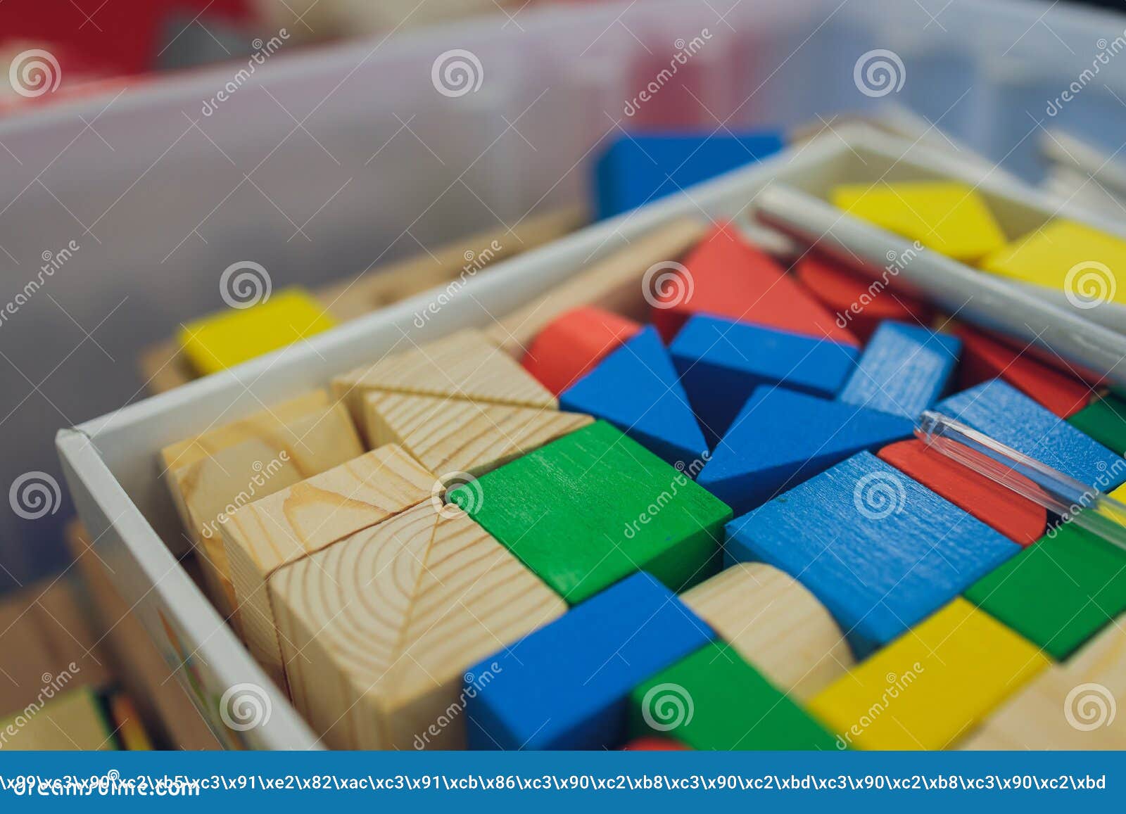 Multi-colored Blocks of a Wooden Constructor. Concept of Development of ...