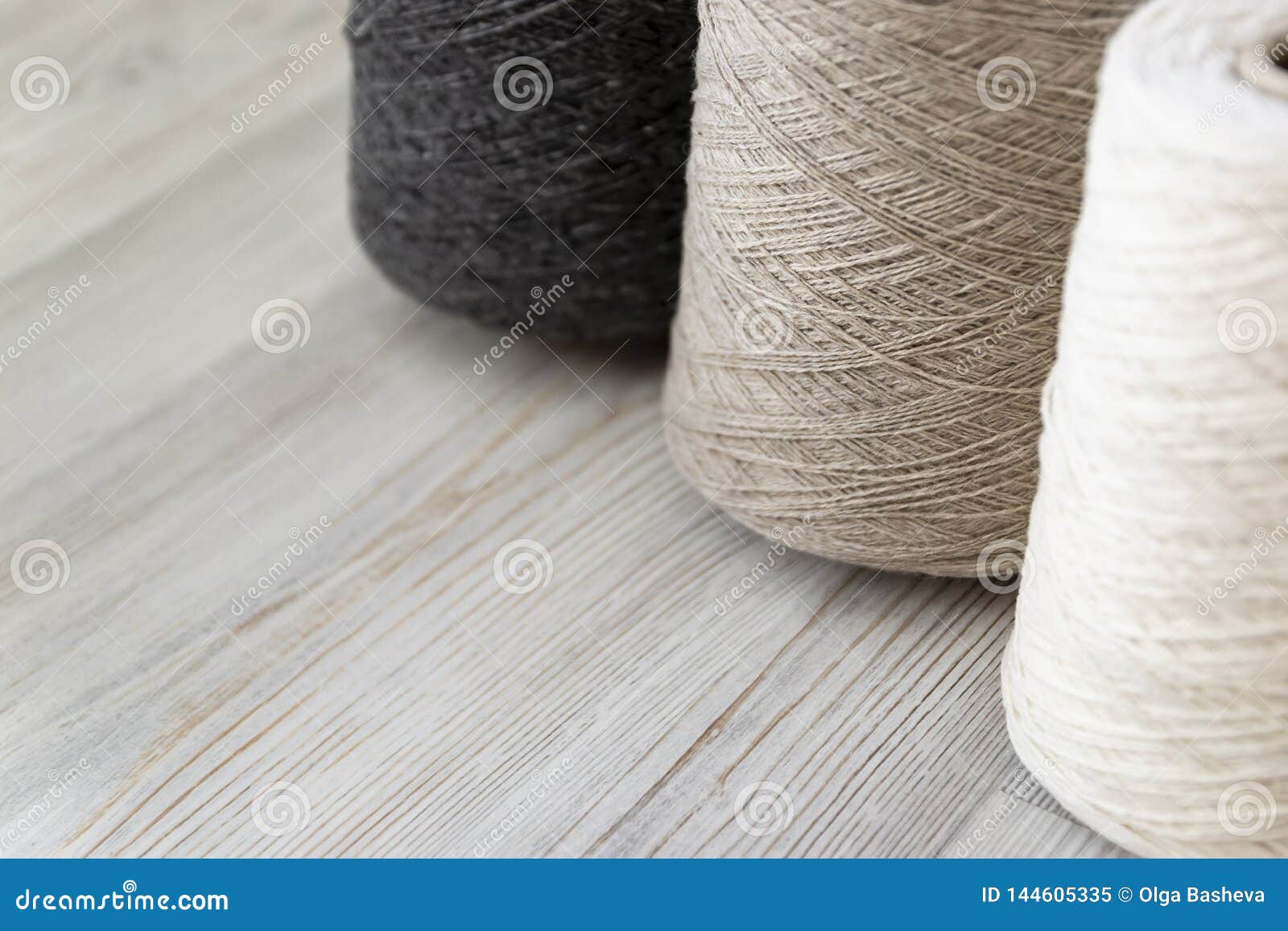 Multi-colored Bobbins of Wool Yarn for Hand and Machine Knitting. Close ...