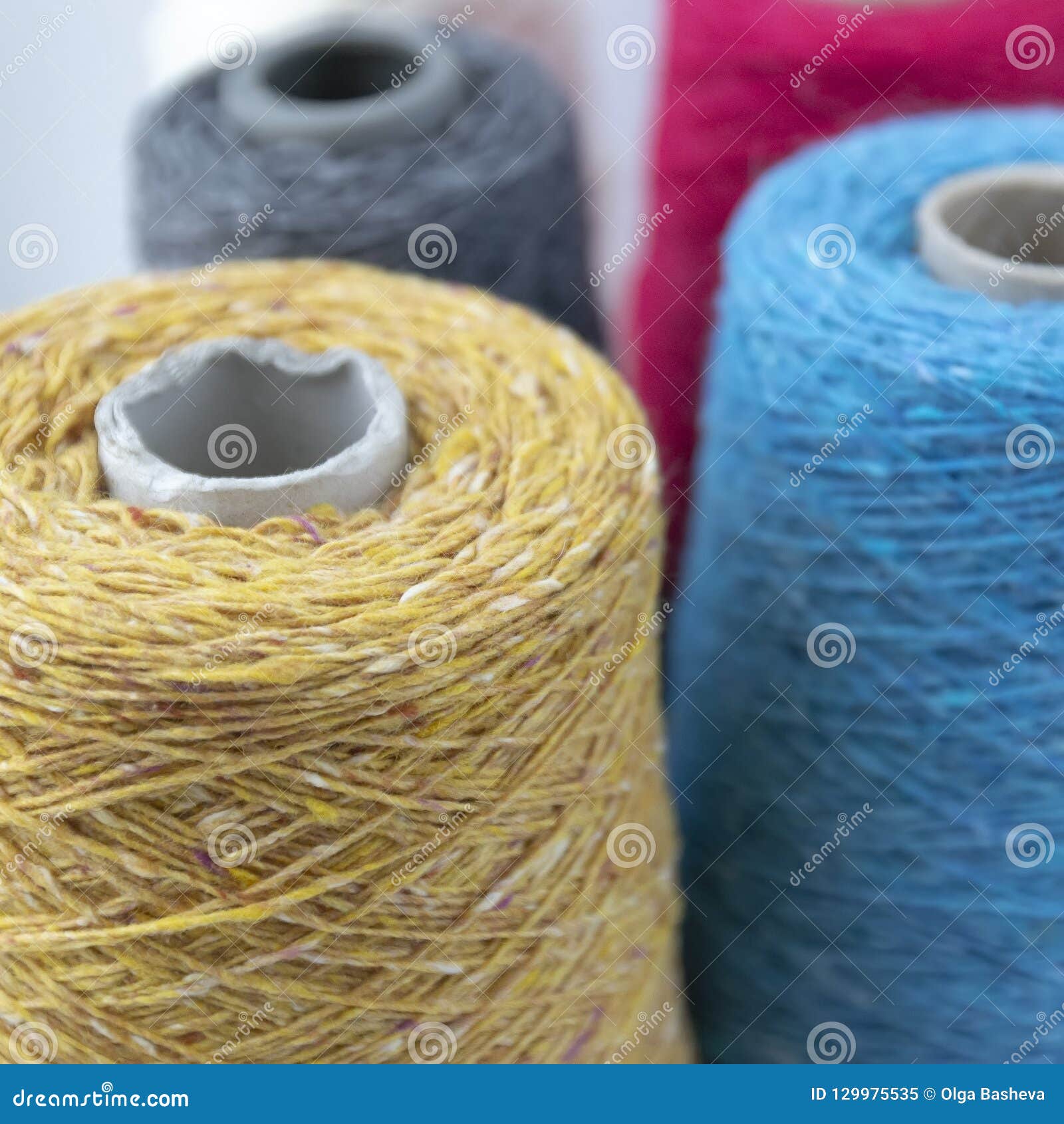 Multi-colored Bobbins of Wool Yarn for Hand and Machine Knitting Stock ...