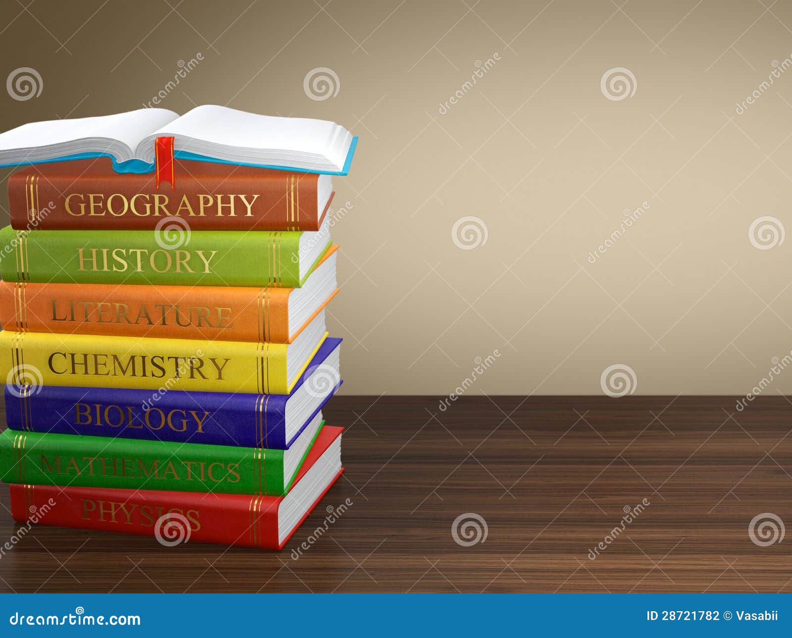 Multi colored book stack stock illustration. Illustration of ...