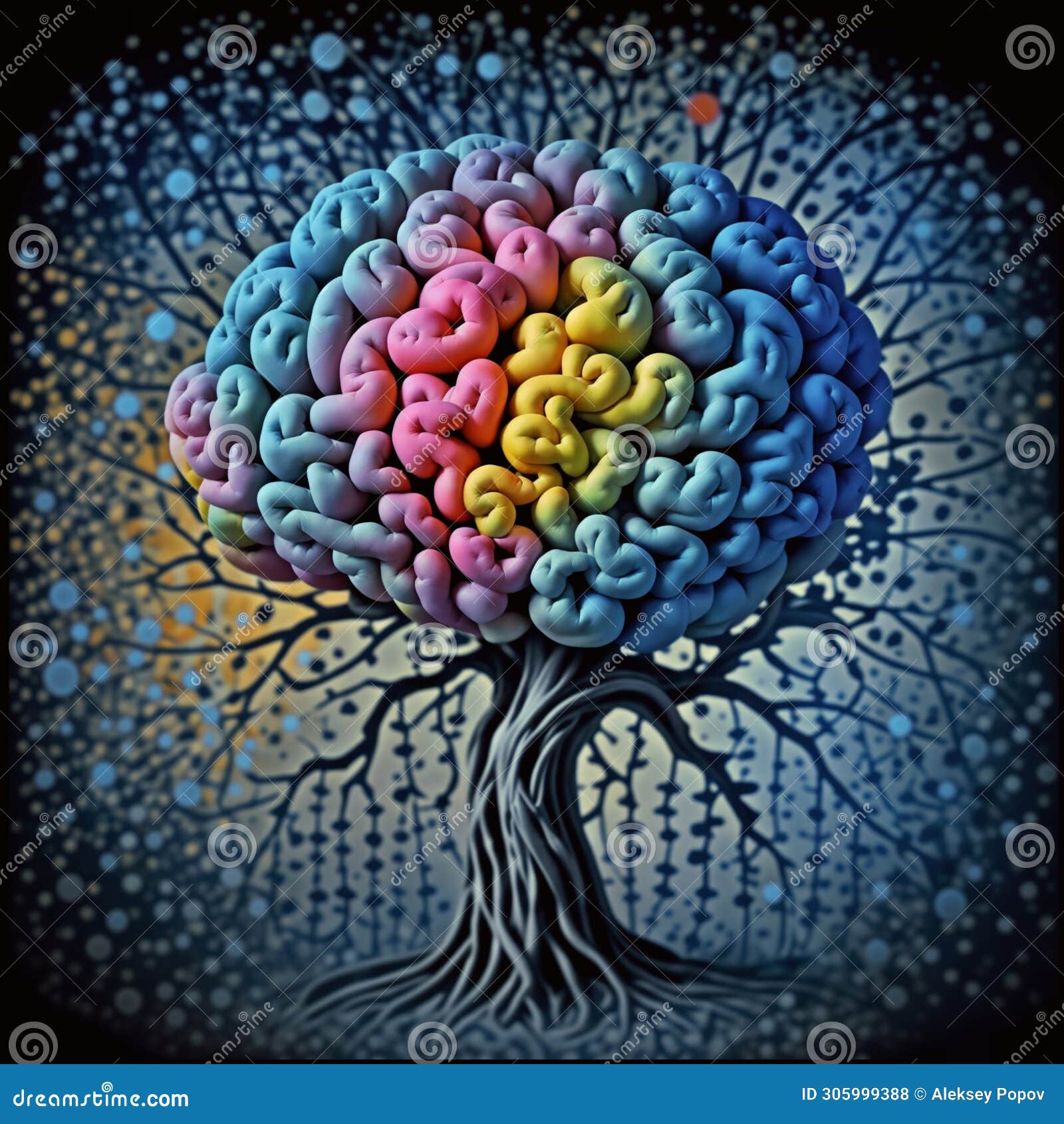 Multi-colored Brain in the Shape Stock Photo - Image of biotechnology ...