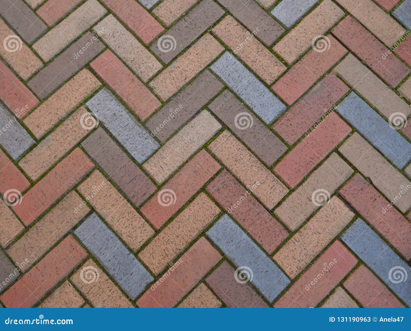 Brick Pavement , Herringbone Pattern, Texture, Close-up Stock Image ...