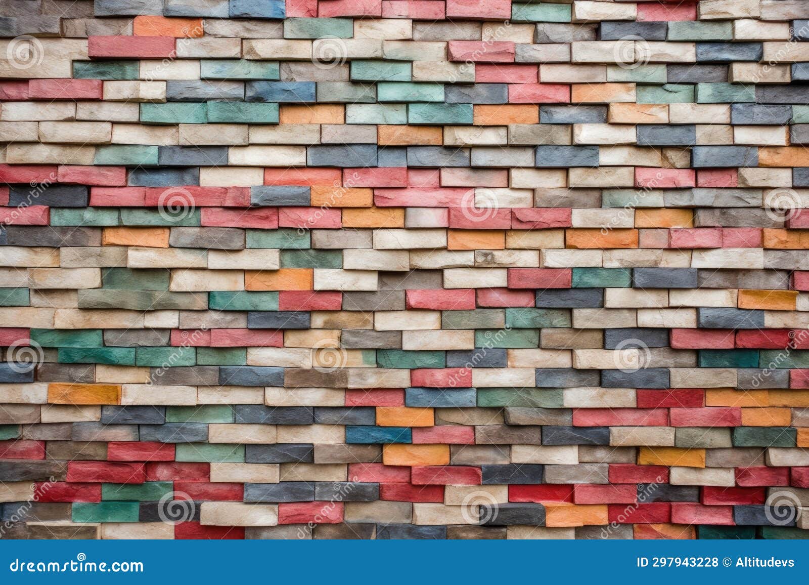 Multi-colored Brick Wall Textured Shot Stock Photo - Image of ...