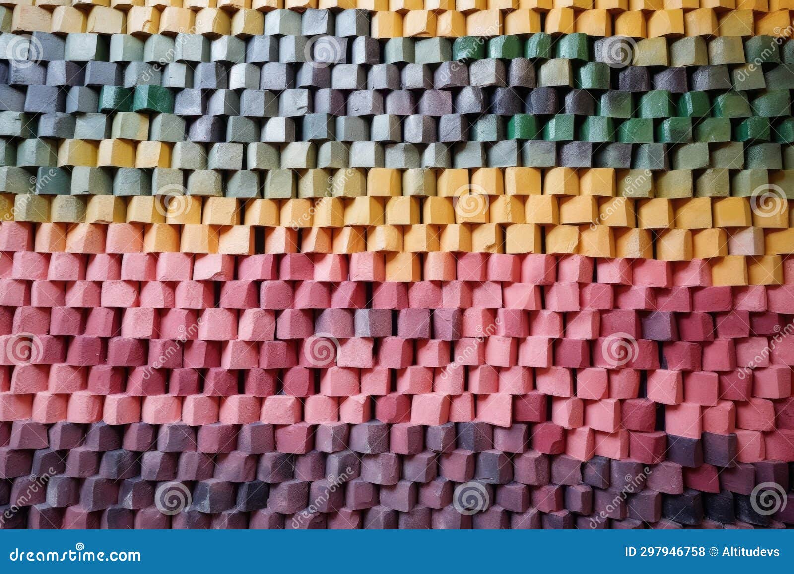 Multi-colored Brick Wall Textured Shot Stock Photo - Image of building ...