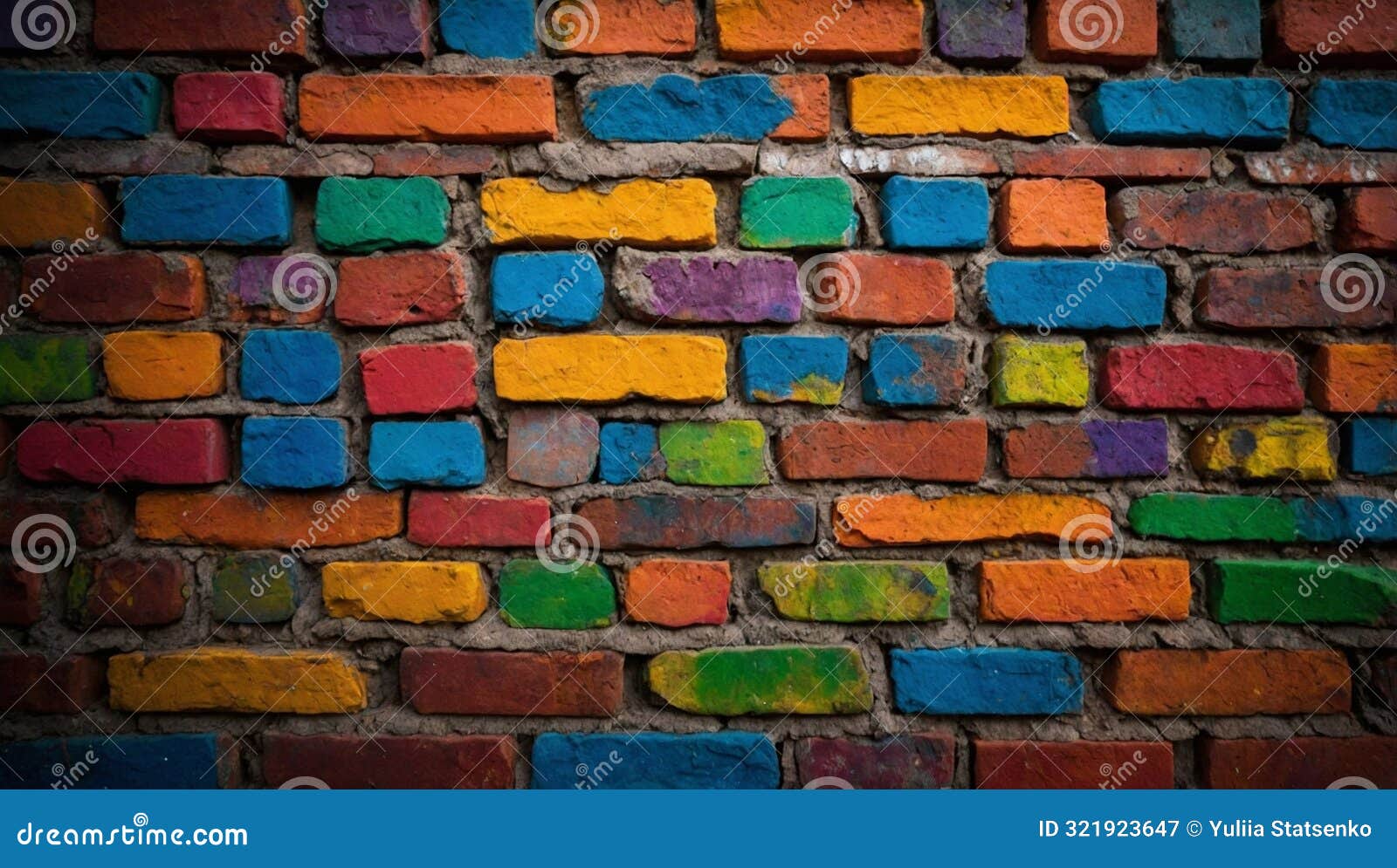 Multi-colored Brick Wall. Wallpaper Stock Illustration - Illustration ...
