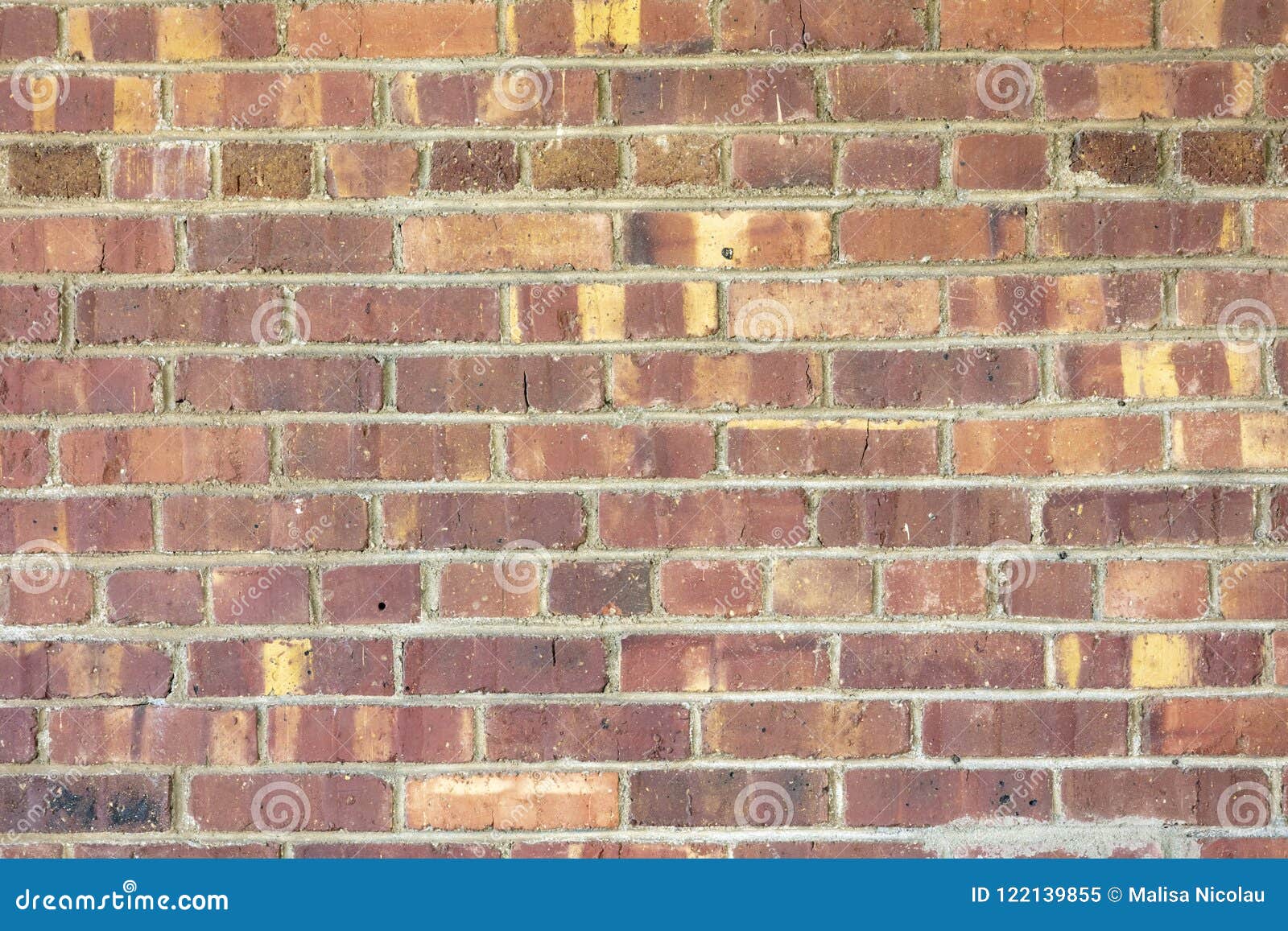 Variegated Colors of Brick and Mortar Wall Stock Image - Image of ...