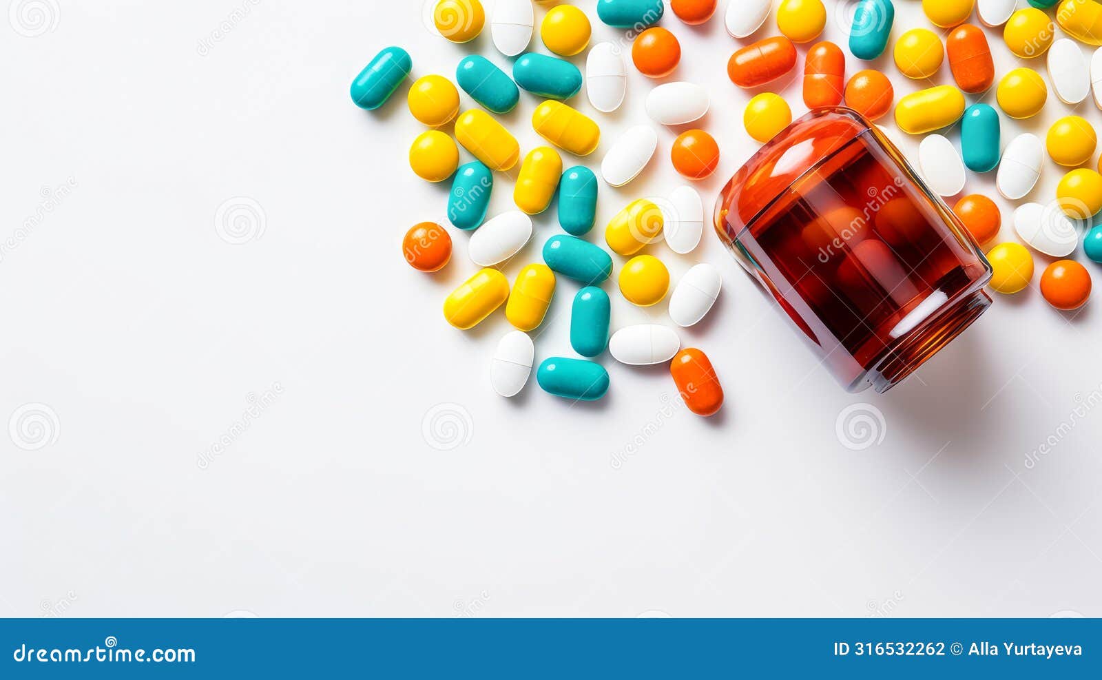 Multi-colored Bright Tablets on a White Background. Stock Illustration ...