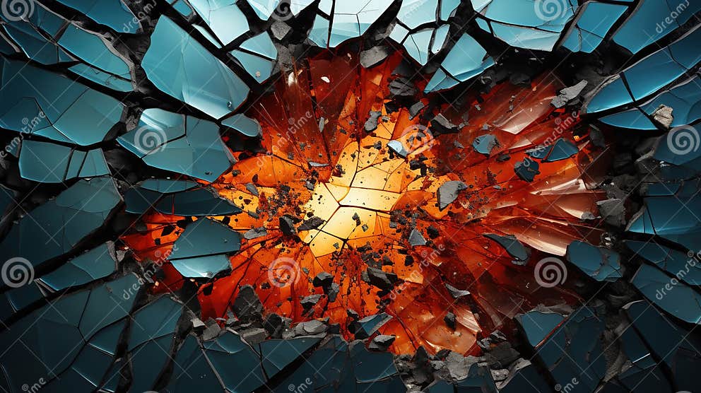 Multi Colored Broken Exploded Glass Shattered Creative Background AI ...