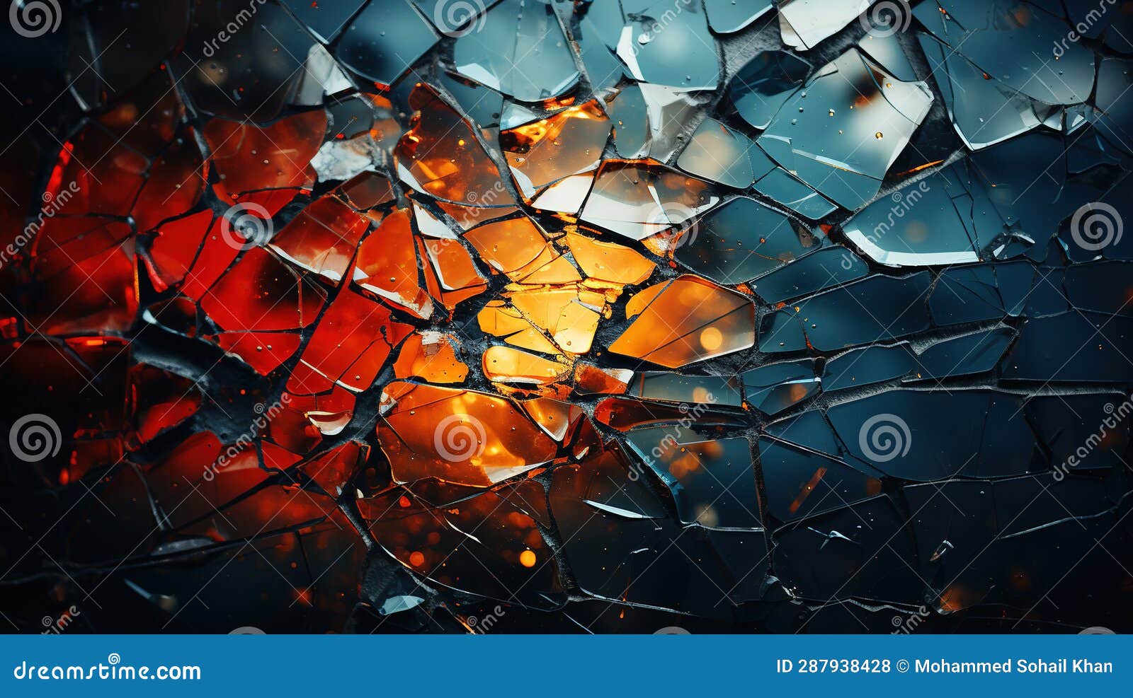Multi Colored Broken Exploded Glass Shattered Creative Background AI ...