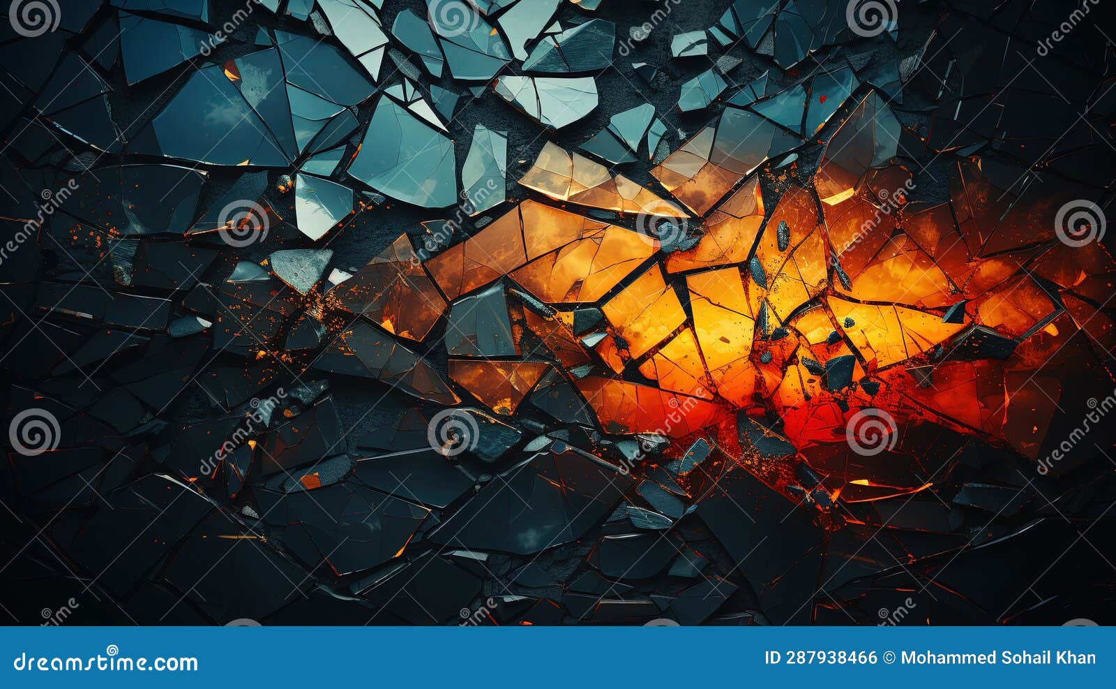 Multi Colored Broken Exploded Glass Shattered Creative Background AI ...