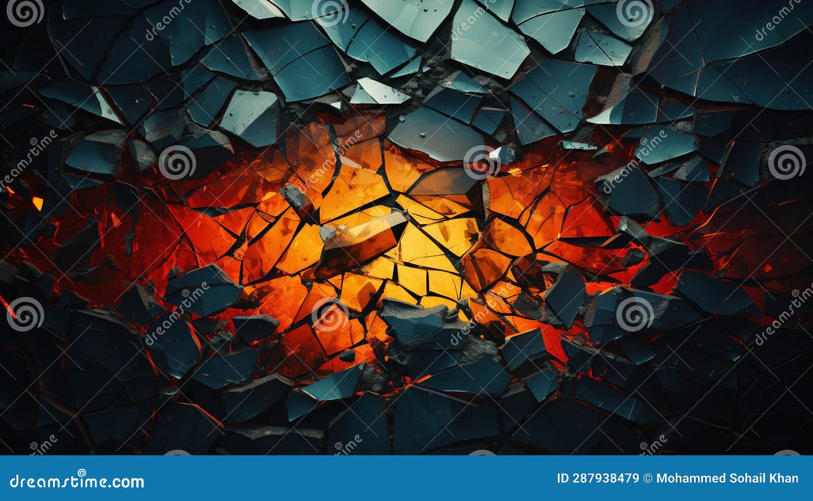 Multi Colored Broken Exploded Glass Shattered Creative Background AI ...