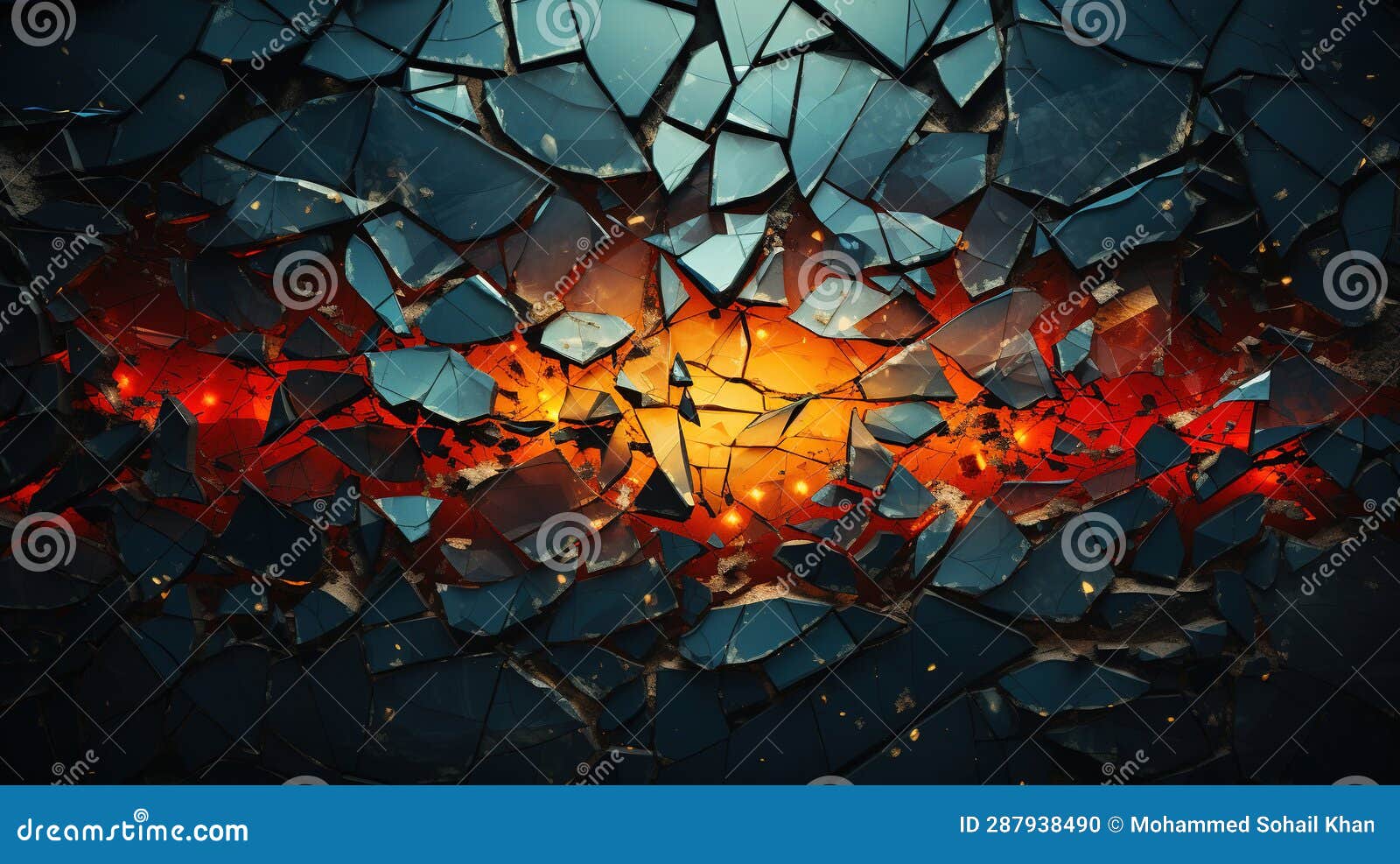 Multi Colored Broken Exploded Glass Shattered Creative Background AI ...