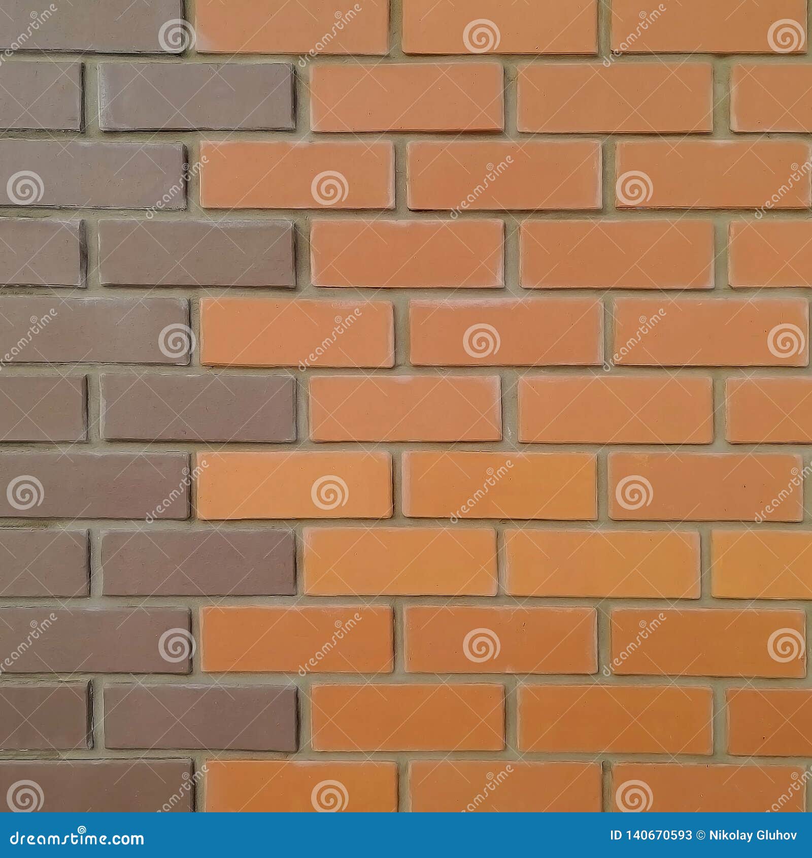 Multi-colored Brown-orange Brick Stock Image - Image of cement, dirty ...