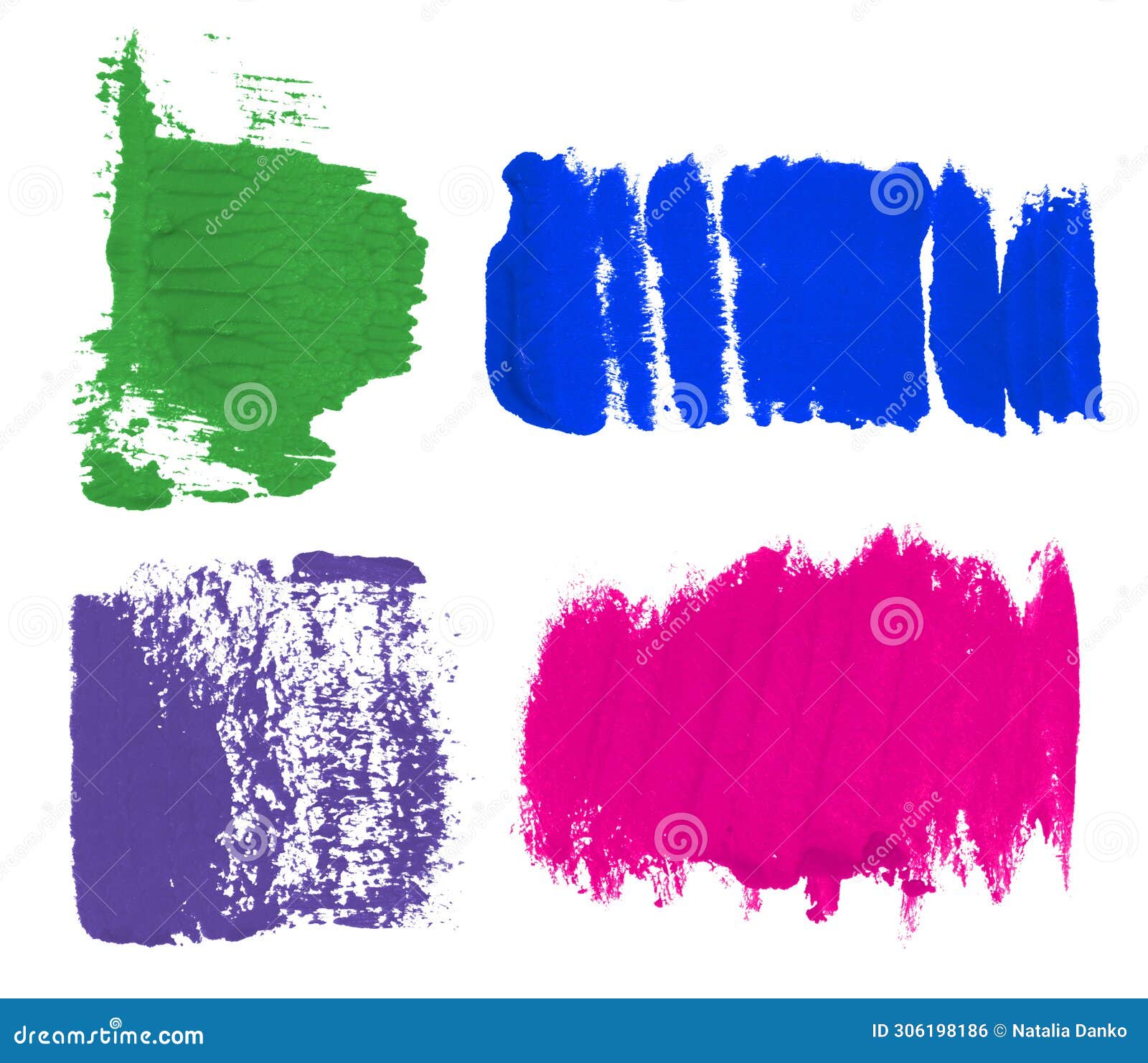 Multi-colored Brush Stroke Samples, Set Stock Illustration ...