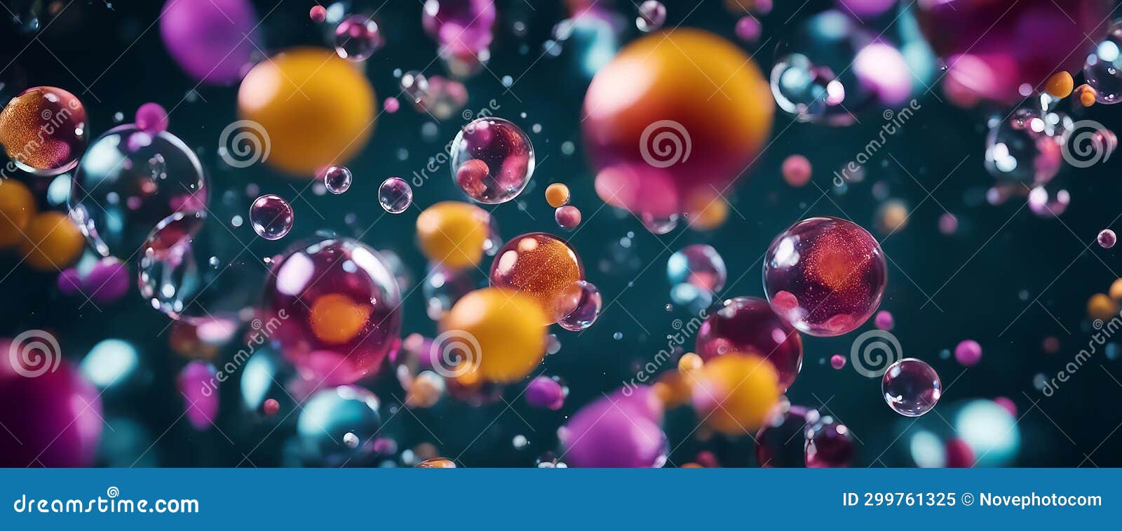 Multi-colored Bubbles in Water. Abstract for Background. AI Generation ...