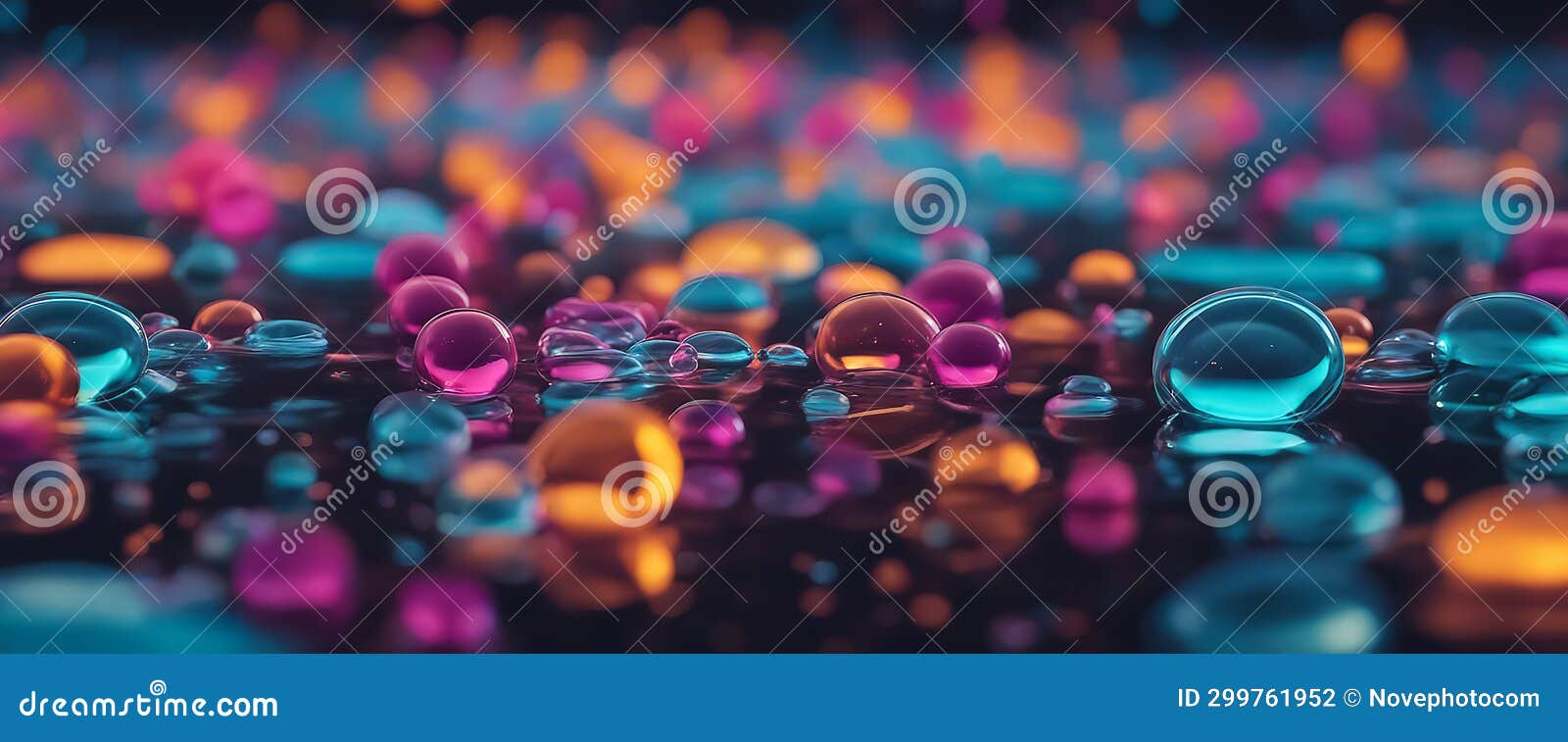 Multi-colored Bubbles in Water. Abstract for Background. AI Generation ...