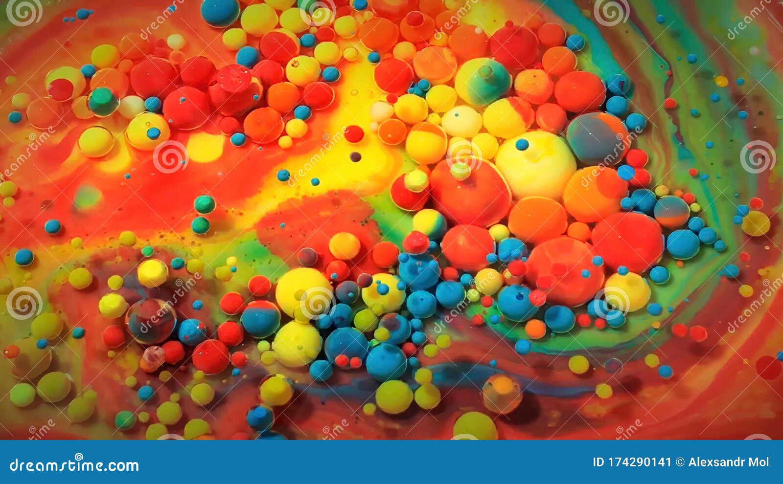 Multi-colored Bubbles in the Water Stock Image - Image of background ...