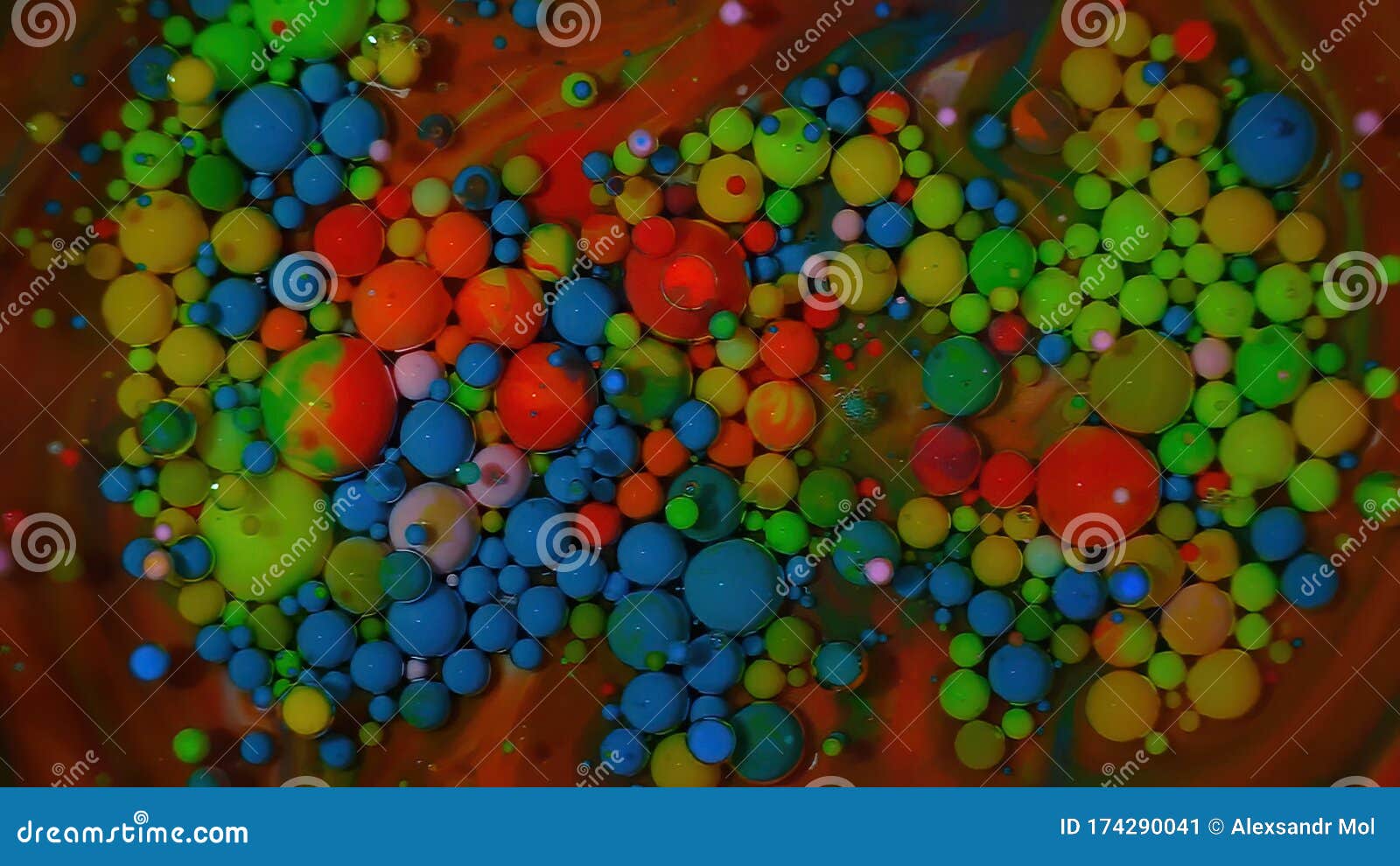 Multi-colored Bubbles in the Water Stock Image - Image of horizontal ...