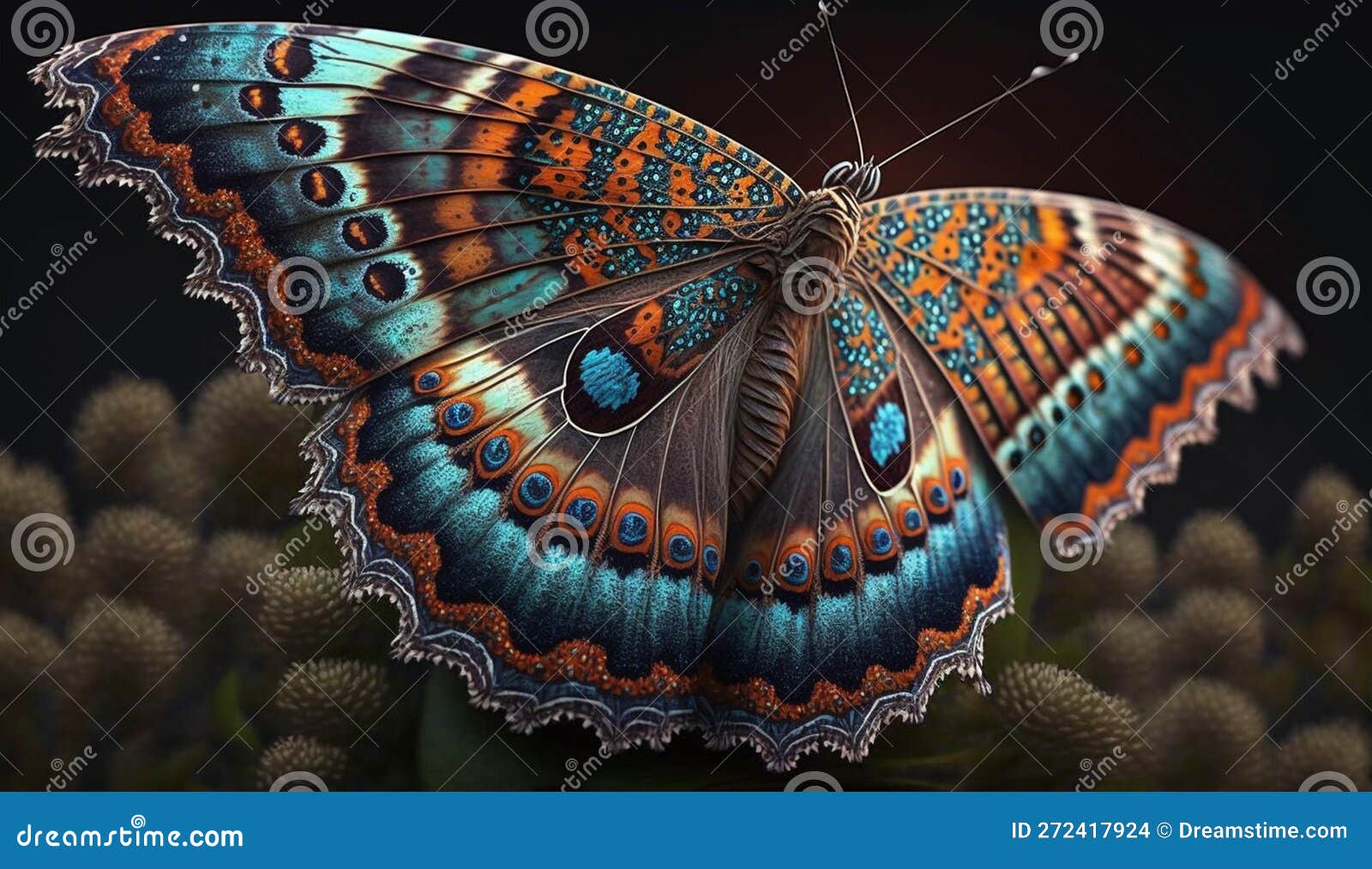Multi Colored Butterfly in Abstract, Blue Background ,generative AI ...