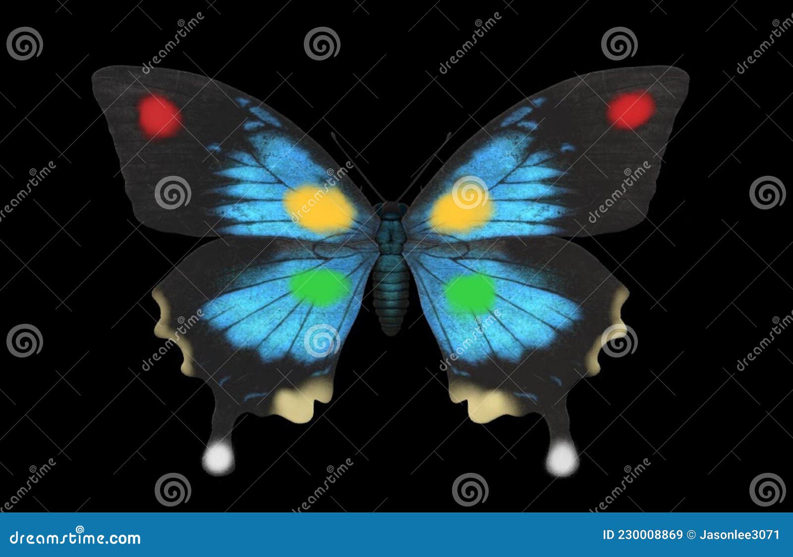 Multi-colored butterfly stock illustration. Illustration of colorful ...