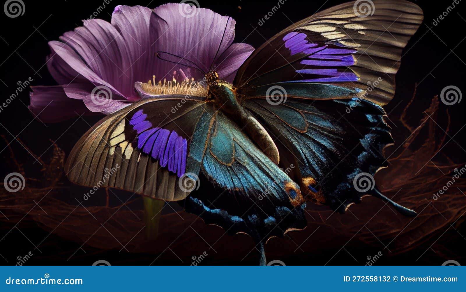 Multi Colored Butterfly Showcasing Fragility and Intricate Patterns ...