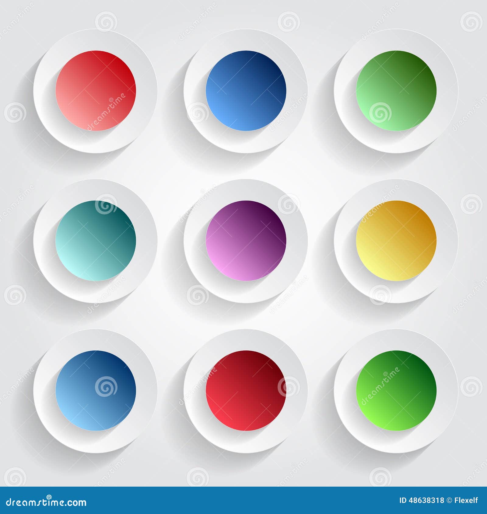 Multi-colored buttons stock vector. Illustration of commercial - 48638318