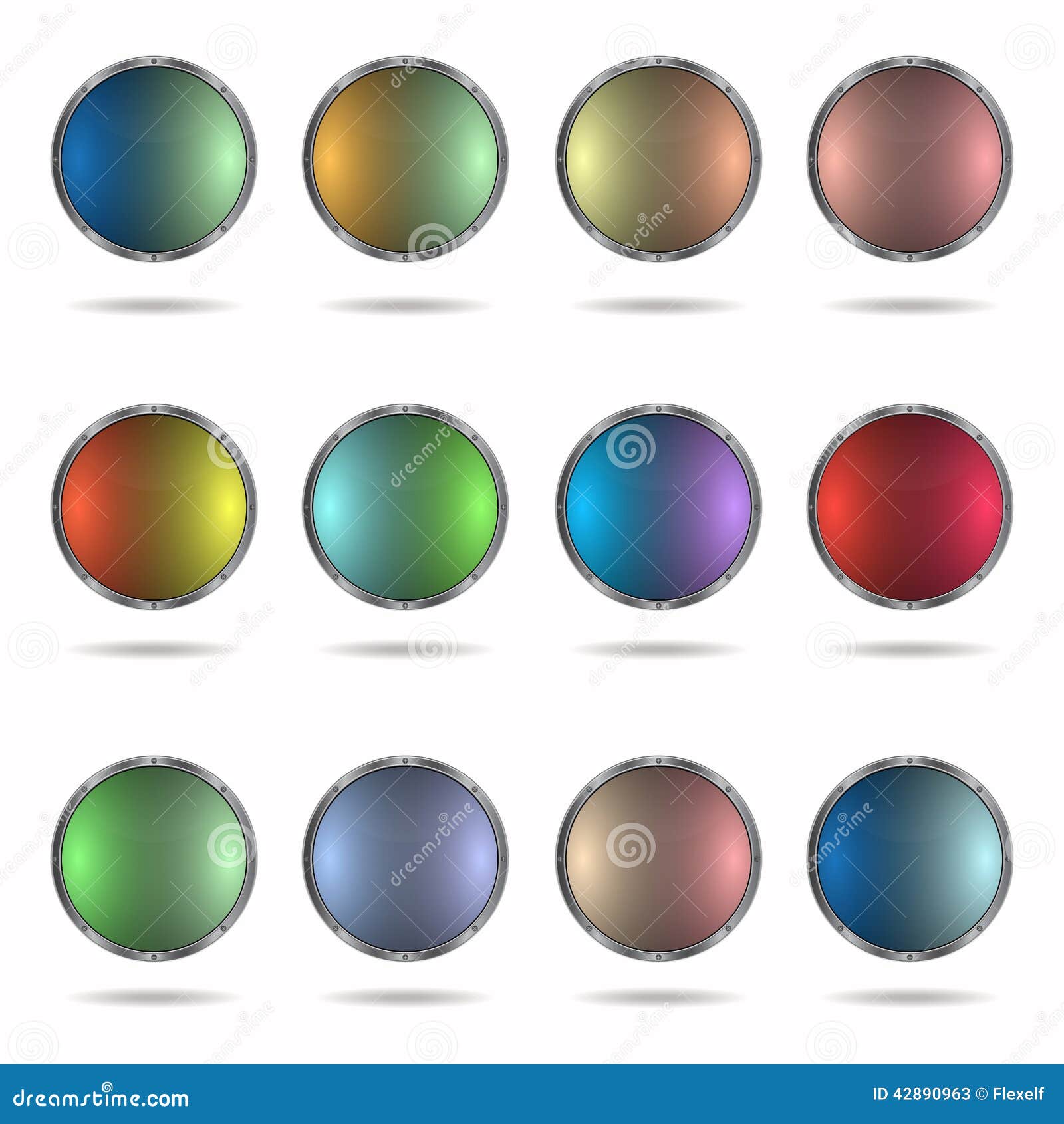 Multi-colored buttons stock vector. Illustration of neon - 42890963