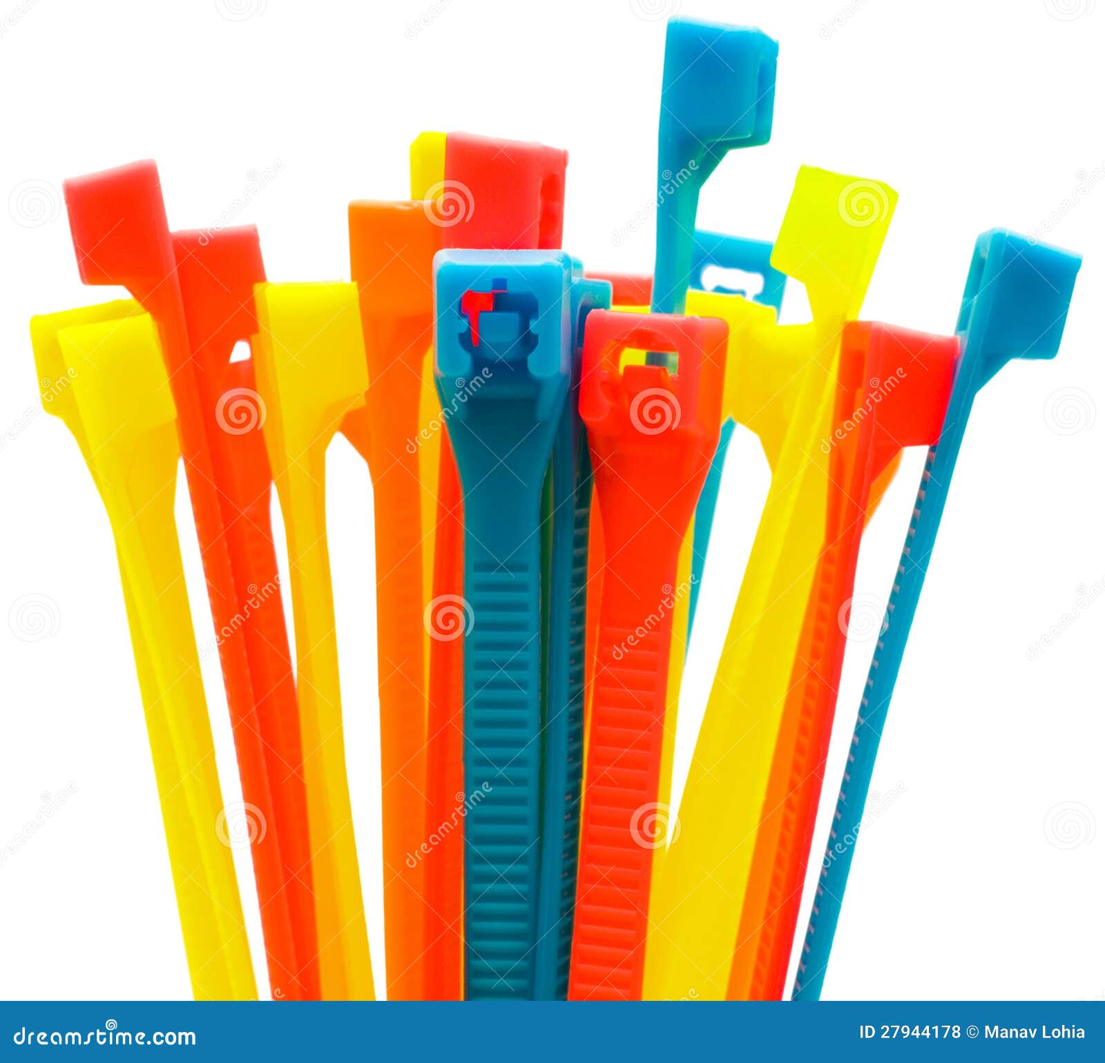 Multi colored cable ties stock photo. Image of stilllife - 27944178