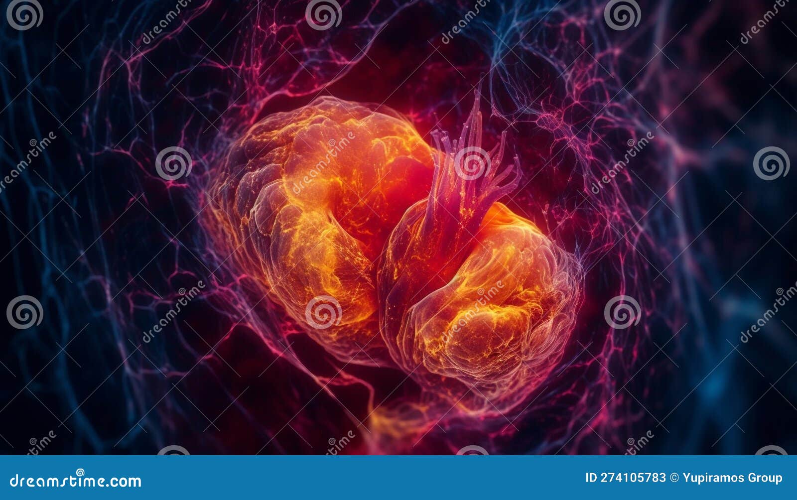 Multi Colored Cancer Cell Pattern in High Scale Magnification Generated ...