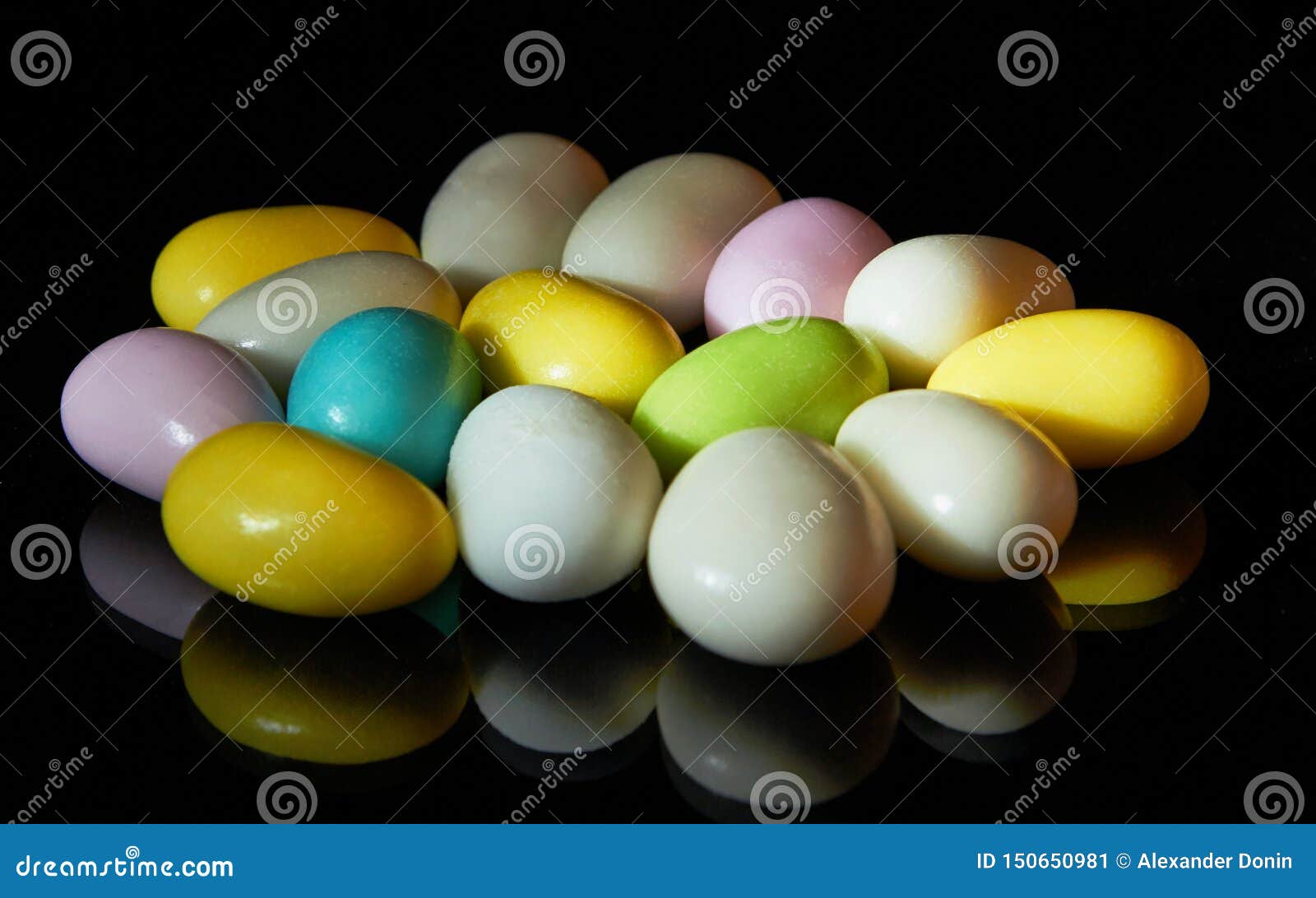 Multi Colored Candies Isolated on Black Stock Image - Image of ...