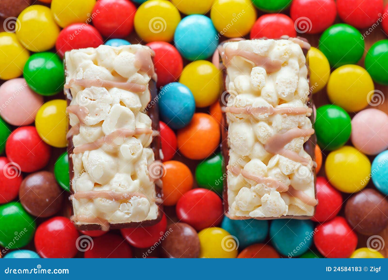 Multi-colored Candies and Two Cakes Stock Image - Image of foodstuff ...