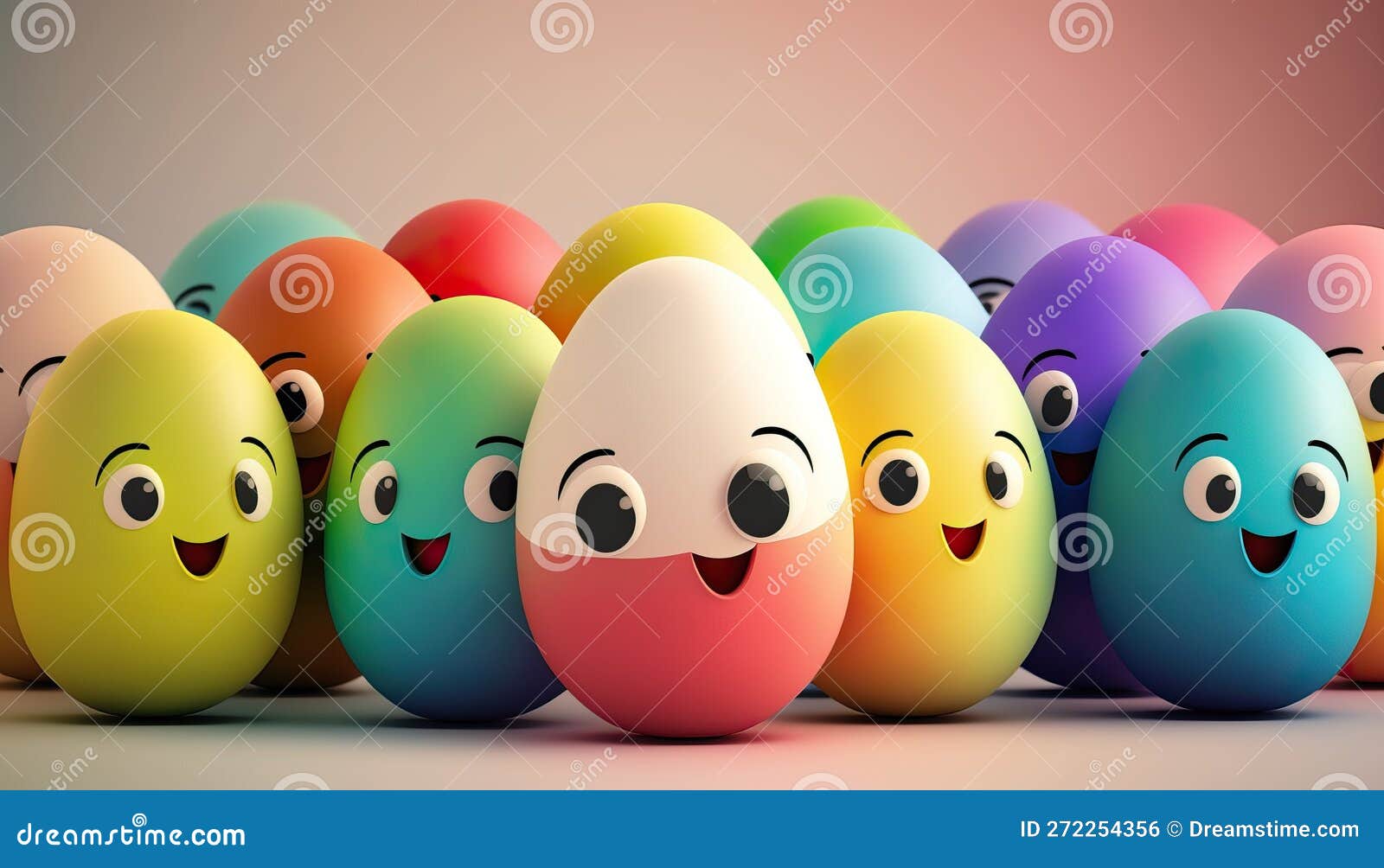 Multi-colored Cartoon Eggs with Different Emotions. Stock Illustration ...