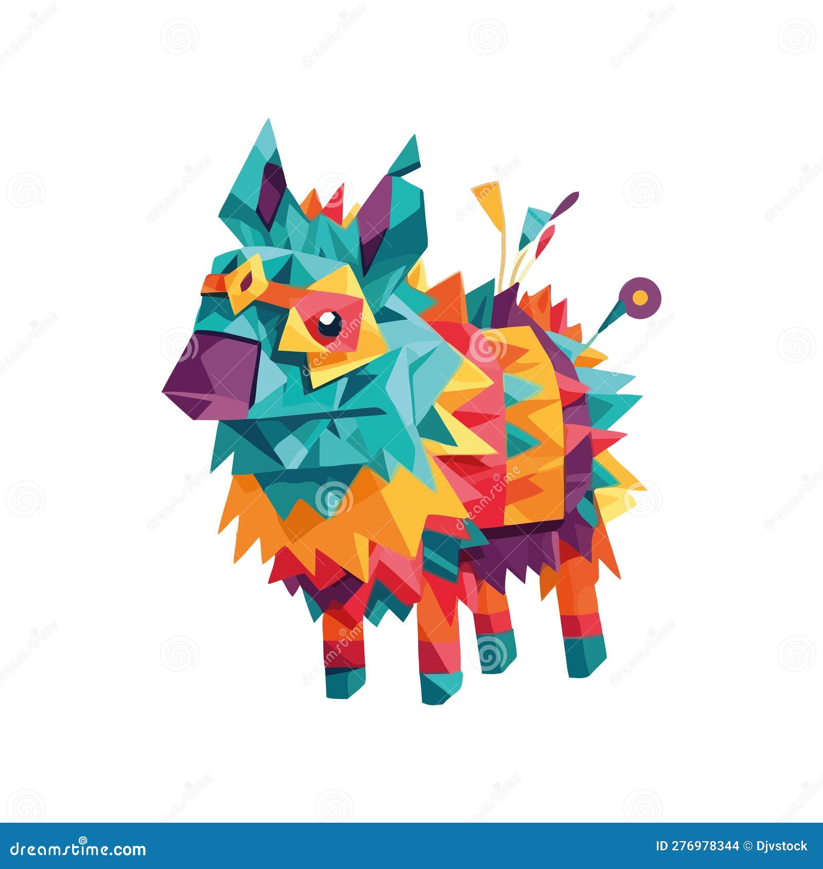 Multi Colored Cartoon Party Pinata Stock Vector - Illustration of ...