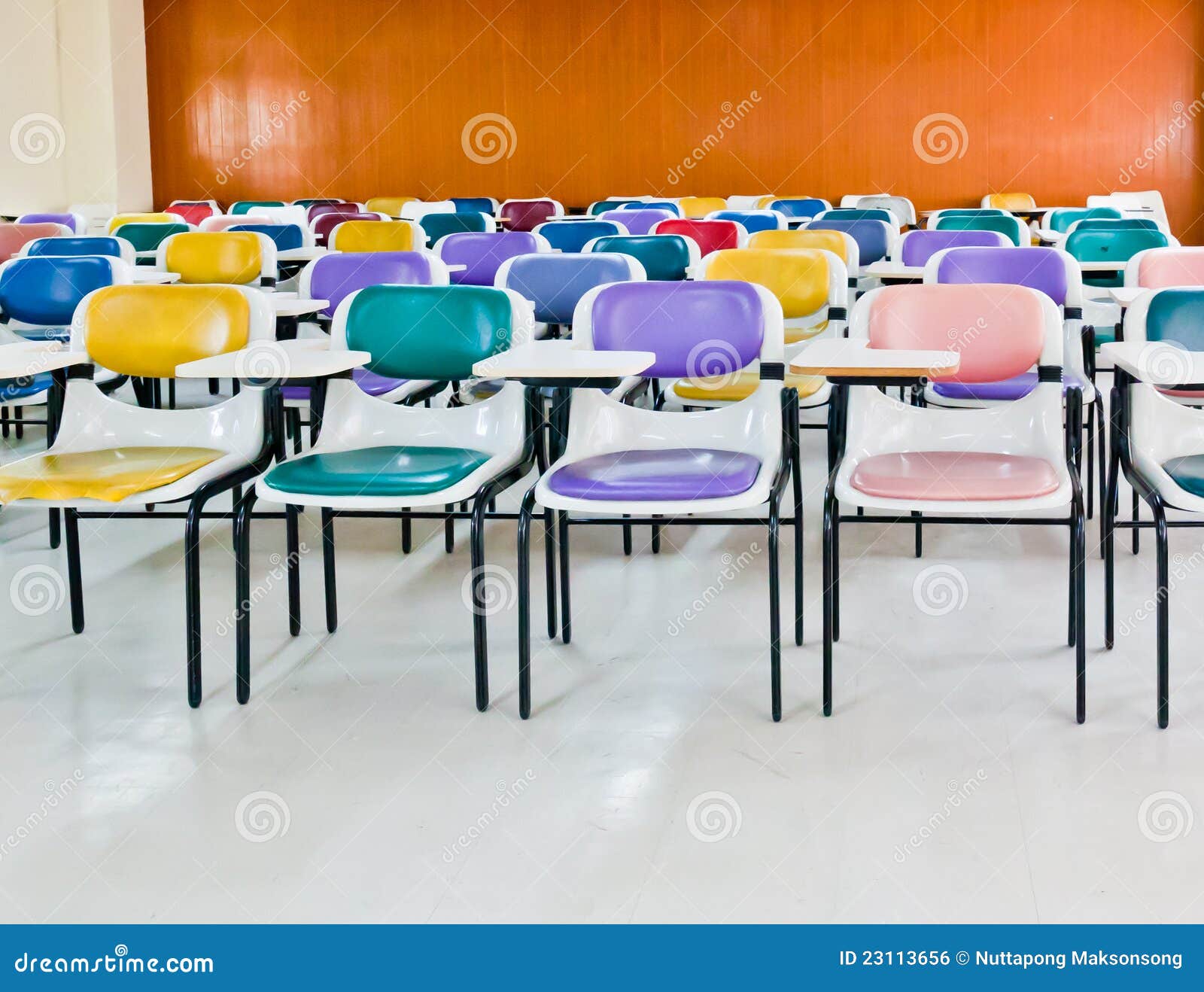 Multi-colored chairs stock photo. Image of presentation - 23113656